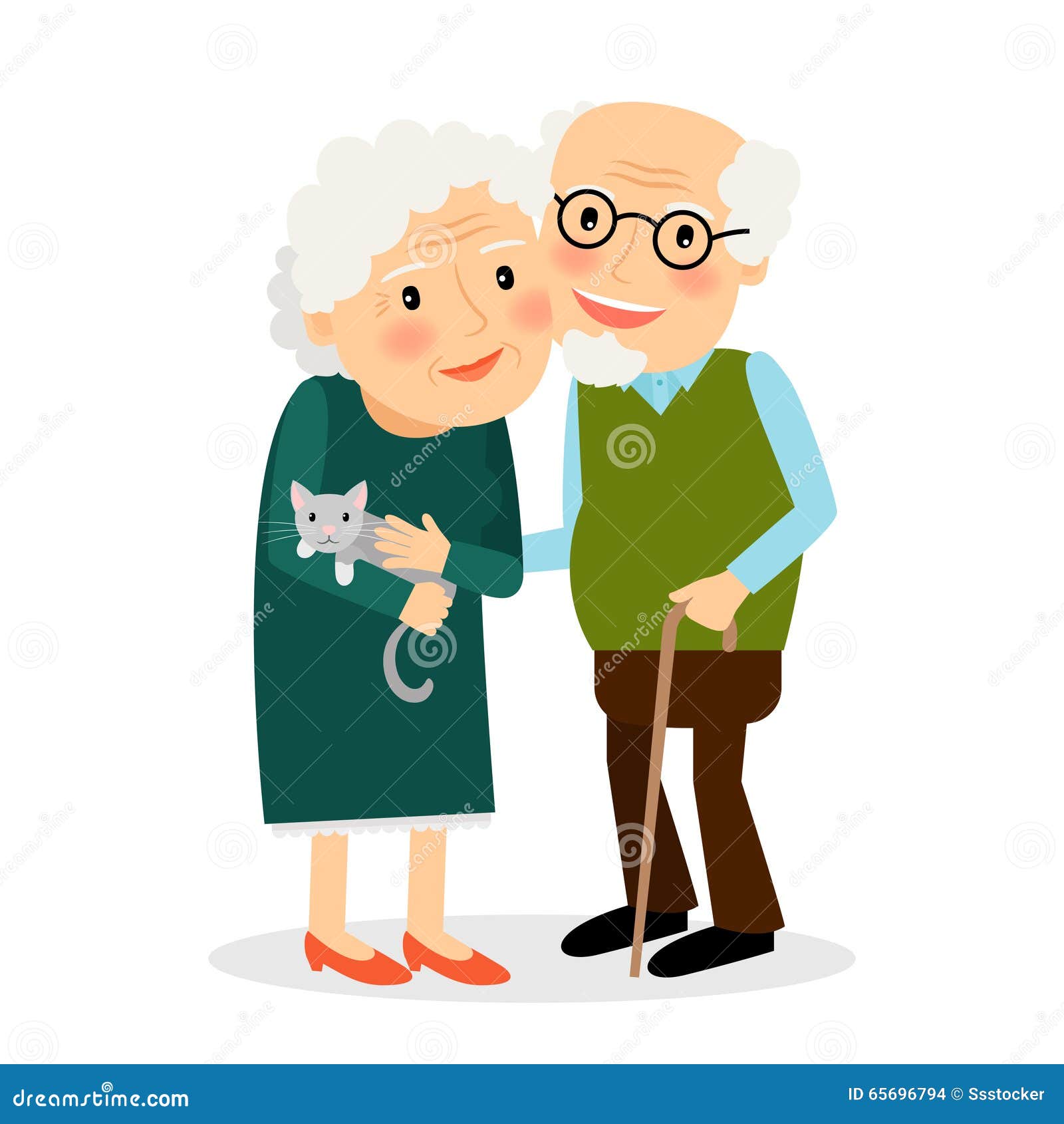 Vecchie Coppie Nonna E Nonno Illustrazione Vettoriale - Illustrazione ...