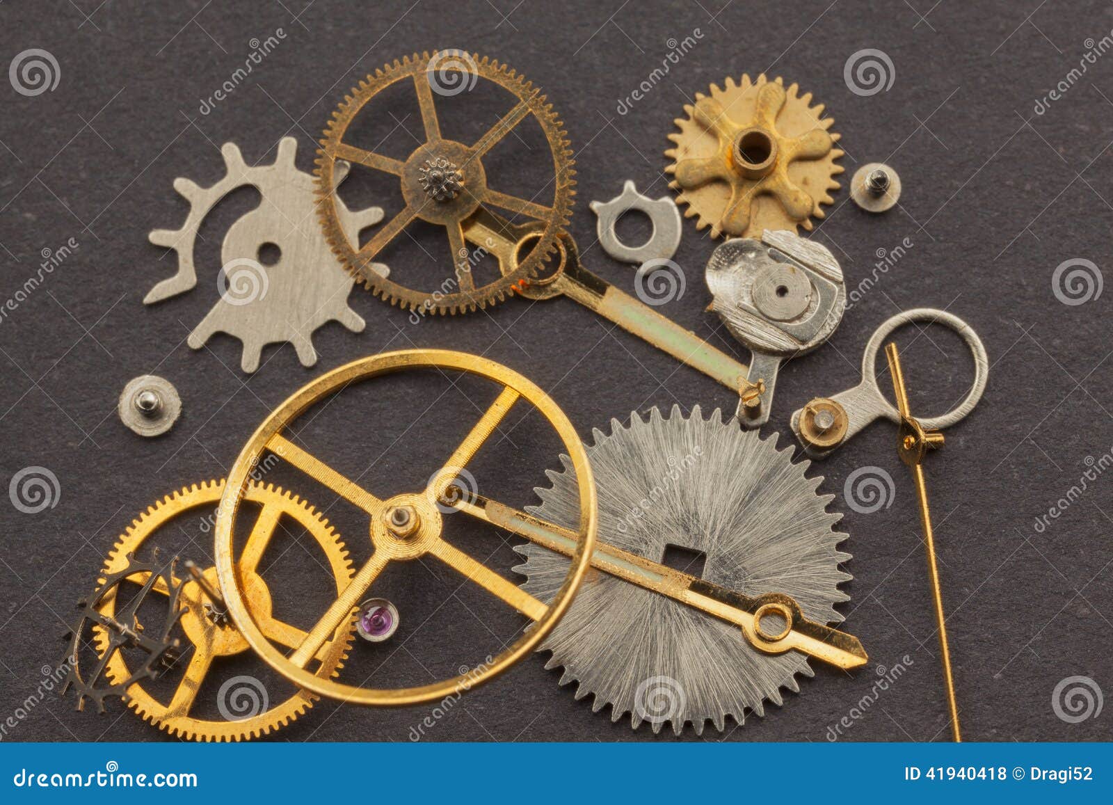 Vecchie Parti Dell'orologio Della Mano Fotografia Stock - Immagine di ...