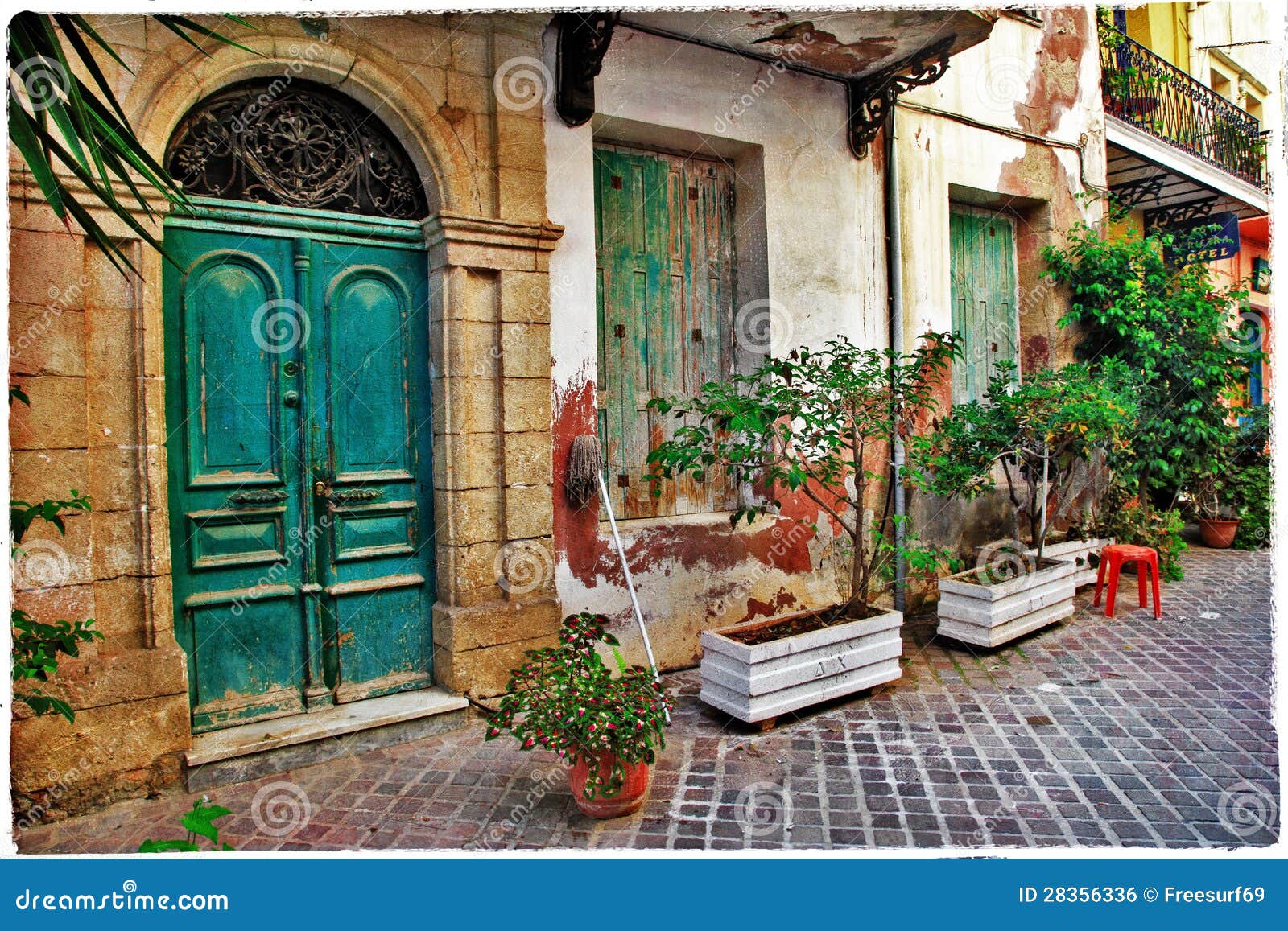 Vecchie Vie Della Grecia, Creta Fotografia Stock - Immagine di antico ...