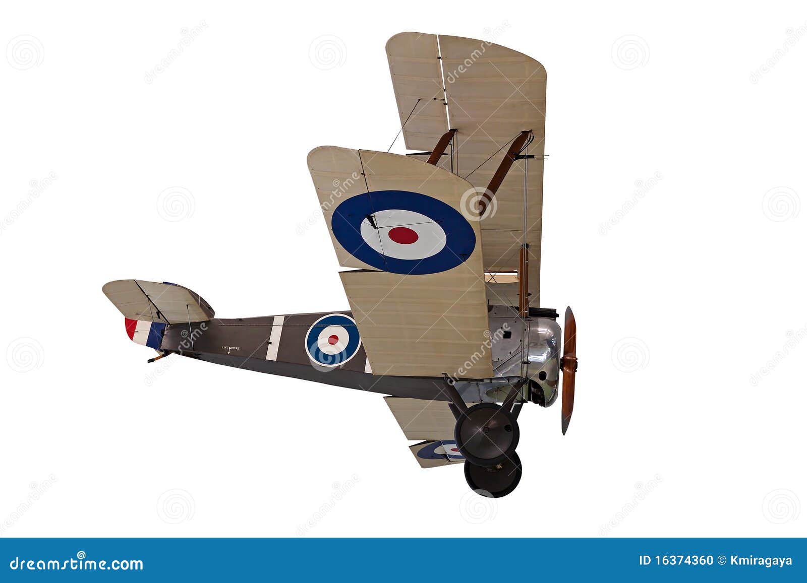 Vecchio Biplano Dell'elica Isolato Su Bianco Fotografia Stock ...