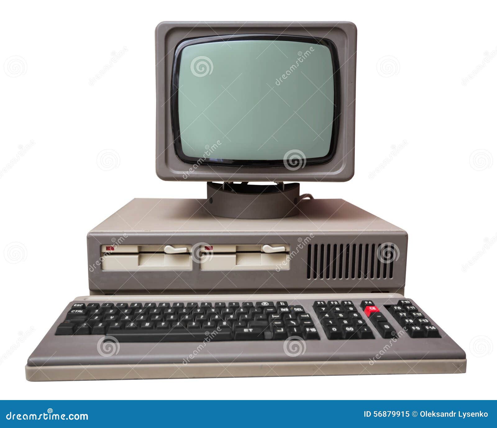 Vecchio computer grigio immagine stock. Immagine di obsoleto - 56879915