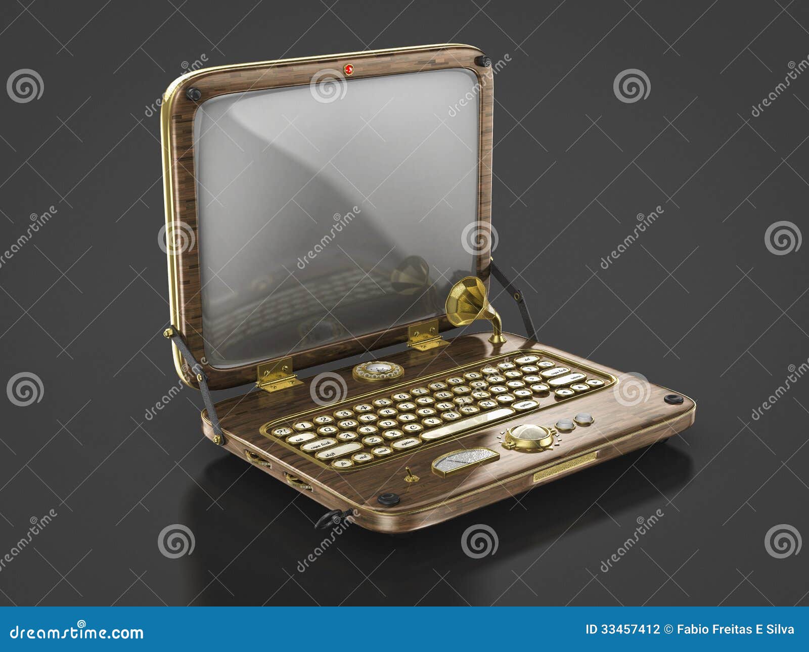 Vecchio Computer Portatile D'annata Di Punk Del Vapore Illustrazione di ...