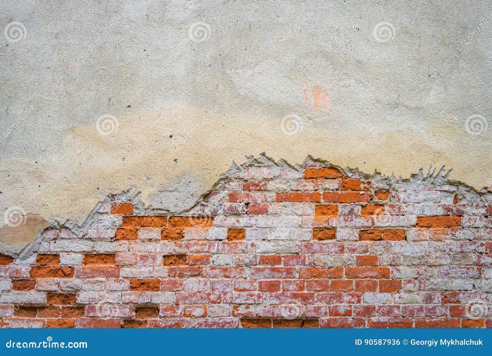 Vecchio Intonaco Sul Muro Di Mattoni Fotografia Stock - Immagine di ...