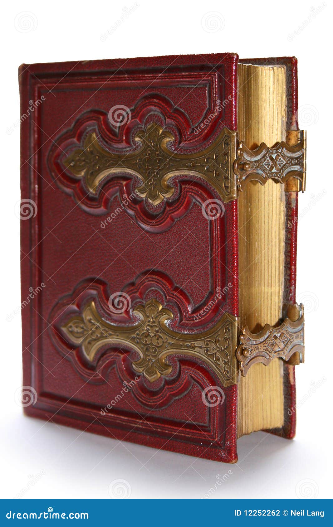 Vecchio Libro Antico Rosso Scuro Fotografia Stock - Immagine di chiuso ...