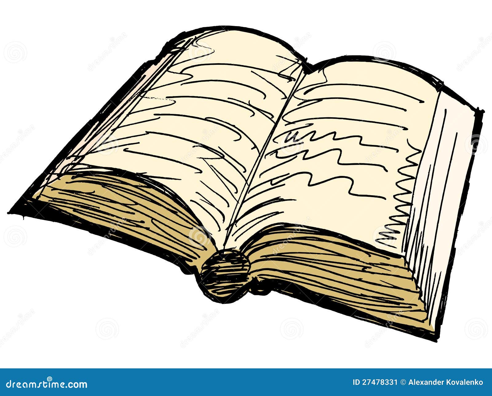 Vecchio libro aperto illustrazione vettoriale. Illustrazione di stile ...