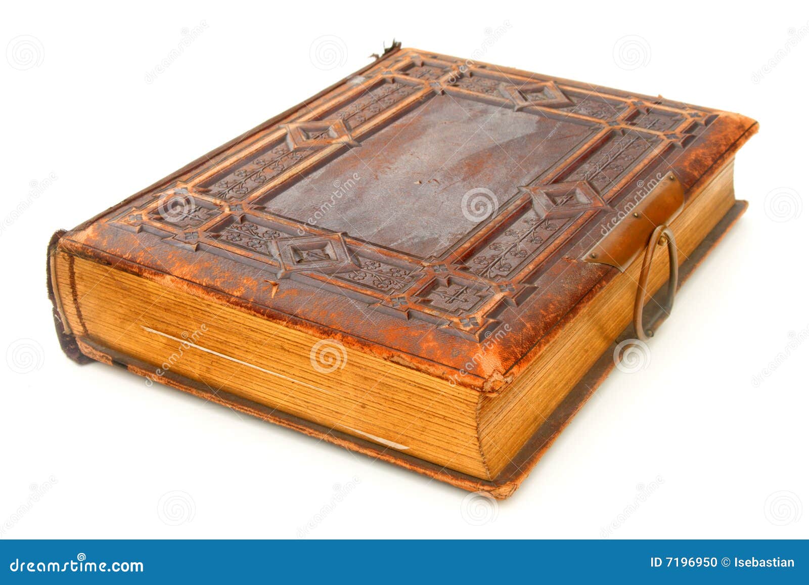 Vecchio Libro Rilegato Di Cuoio Fotografia Stock - Immagine di ...