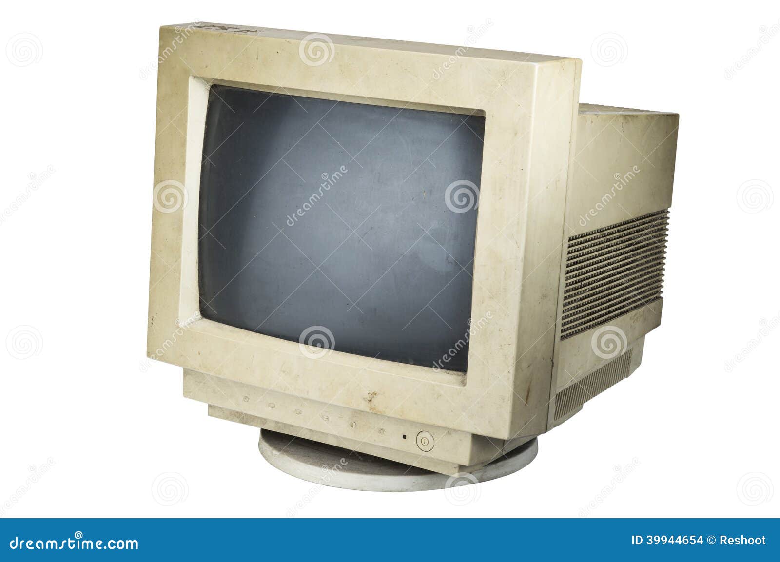 Vecchio Monitor Del Computer Fotografia Stock - Immagine di crema ...