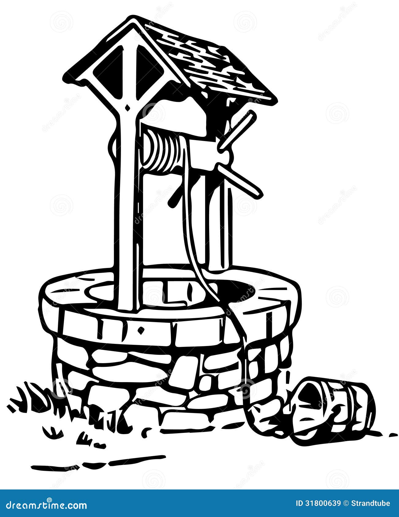 Vecchio pozzo illustrazione di stock. Illustrazione di villaggio - 31800639