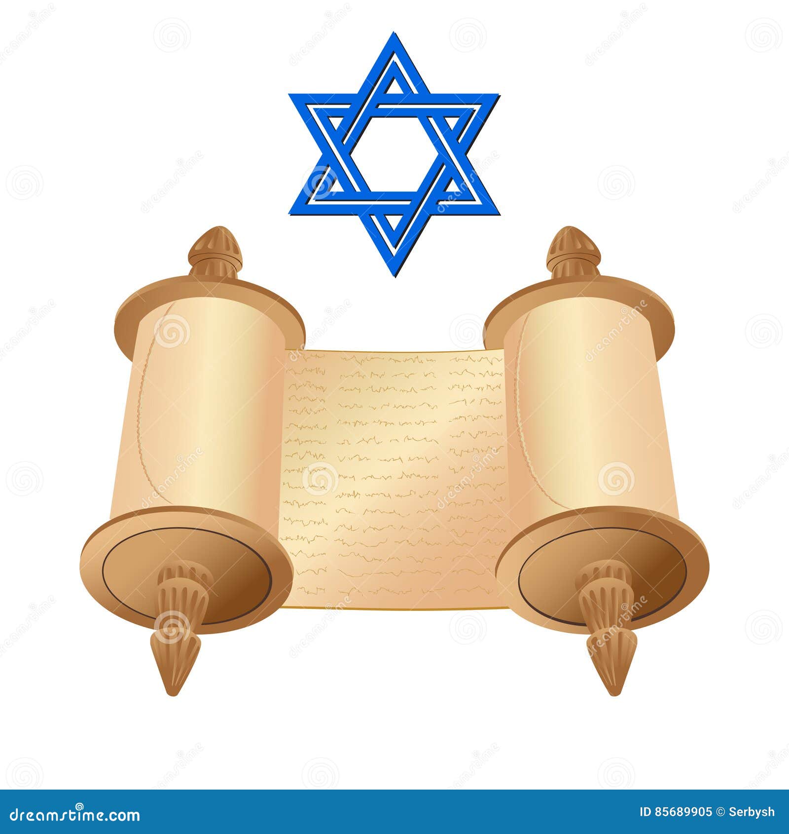 Vecchio Rotolo Con La Stella Di Davide Illustrazione Vettoriale ...