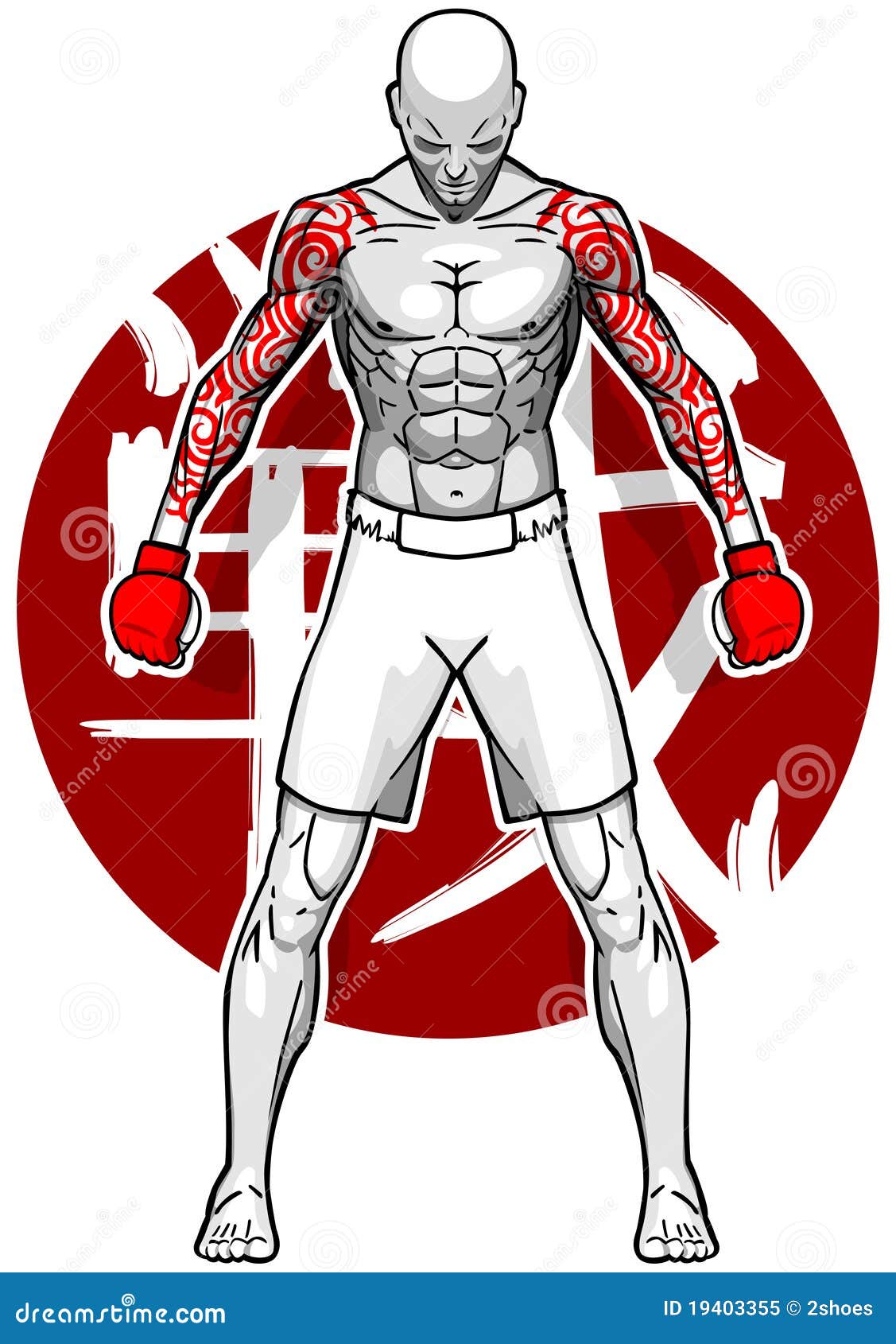 Vechter MMA vector illustratie. Illustration of vaardigheid - 19403355