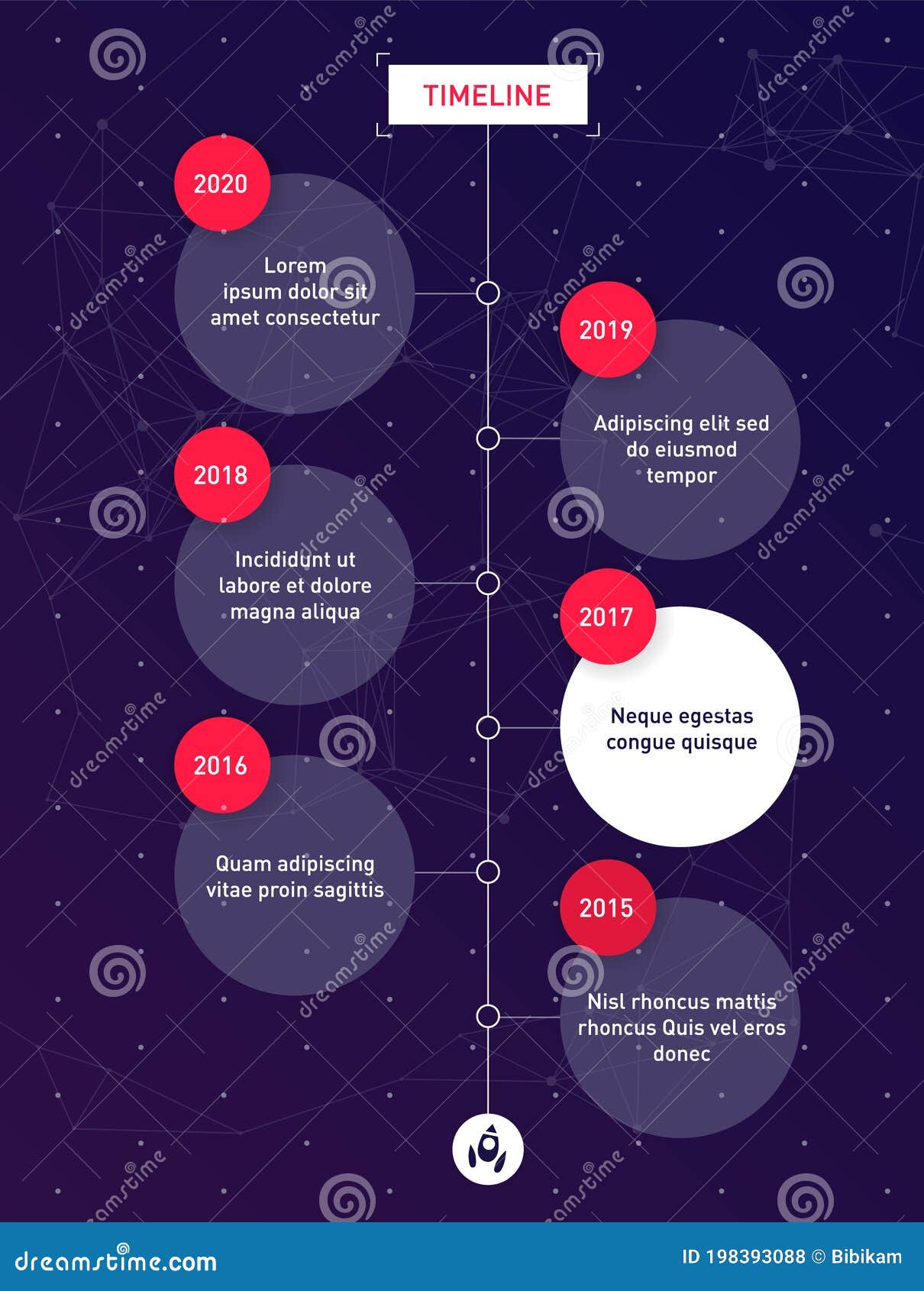 Vecor Original Timeline Template With Round Labels. Cartoon Vector ...