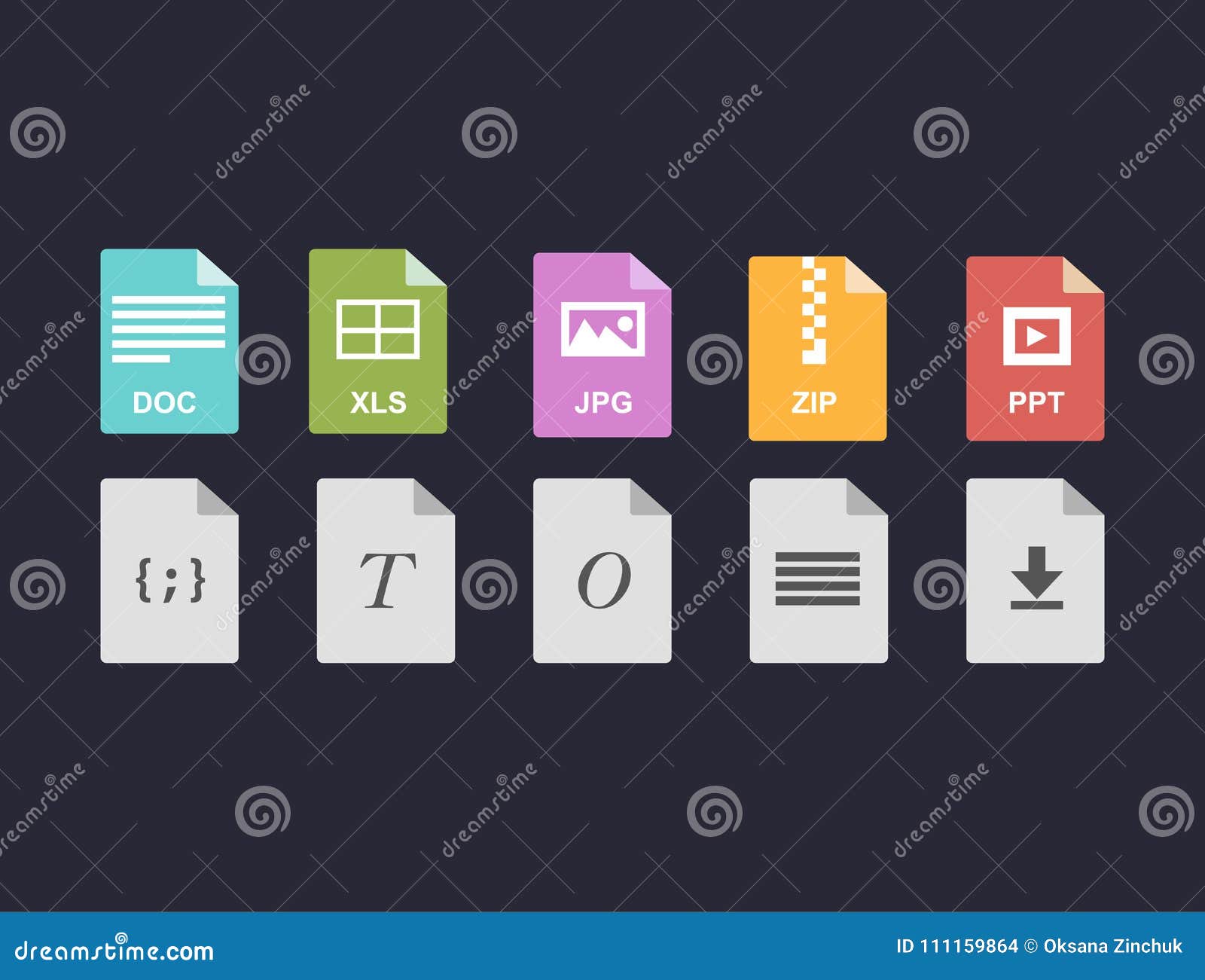 File Formats Types Icons Cartoon Vector | CartoonDealer.com #78942023