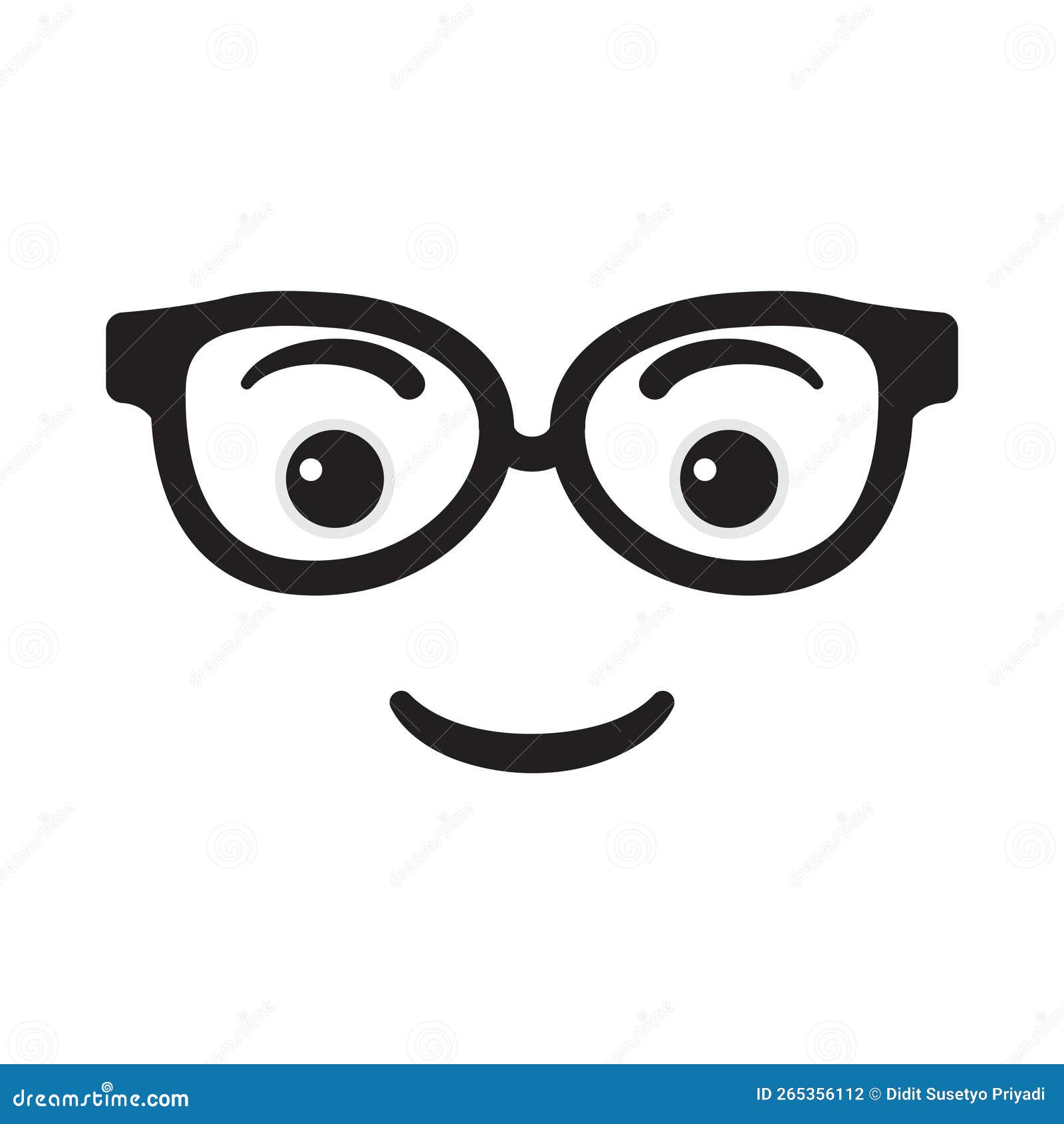 Smiling Face with Glasses Vector Illustration Stock Vector ...