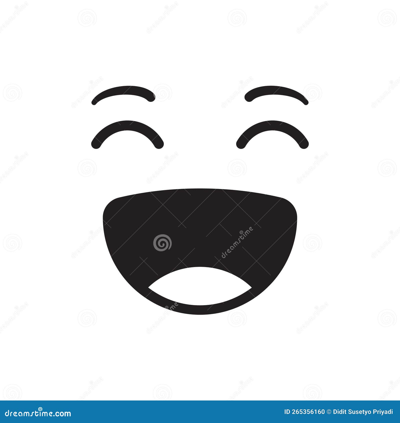 Laughing Face Emoticon Vector Illustration Stock Vector - Illustration ...
