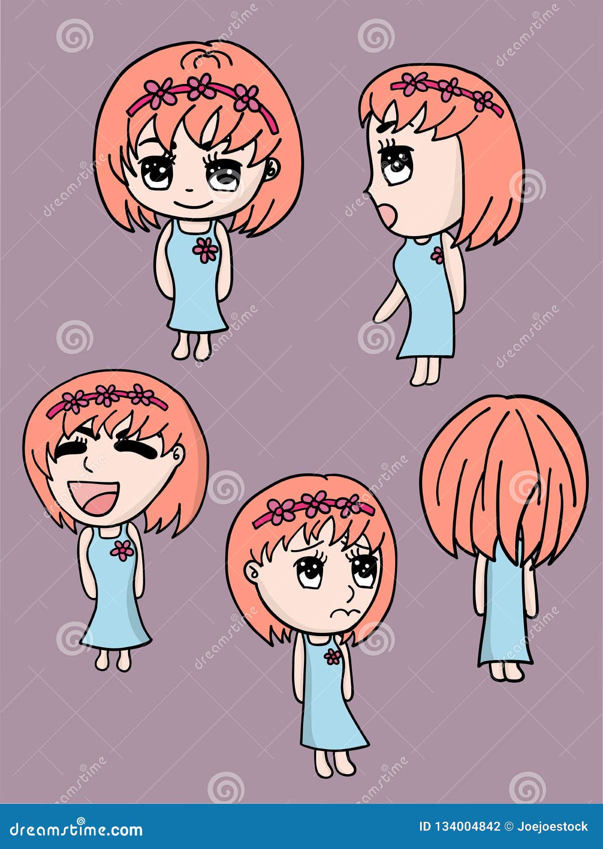 Vecter Action Single Girl Character Design Illustration Stock Vector ...