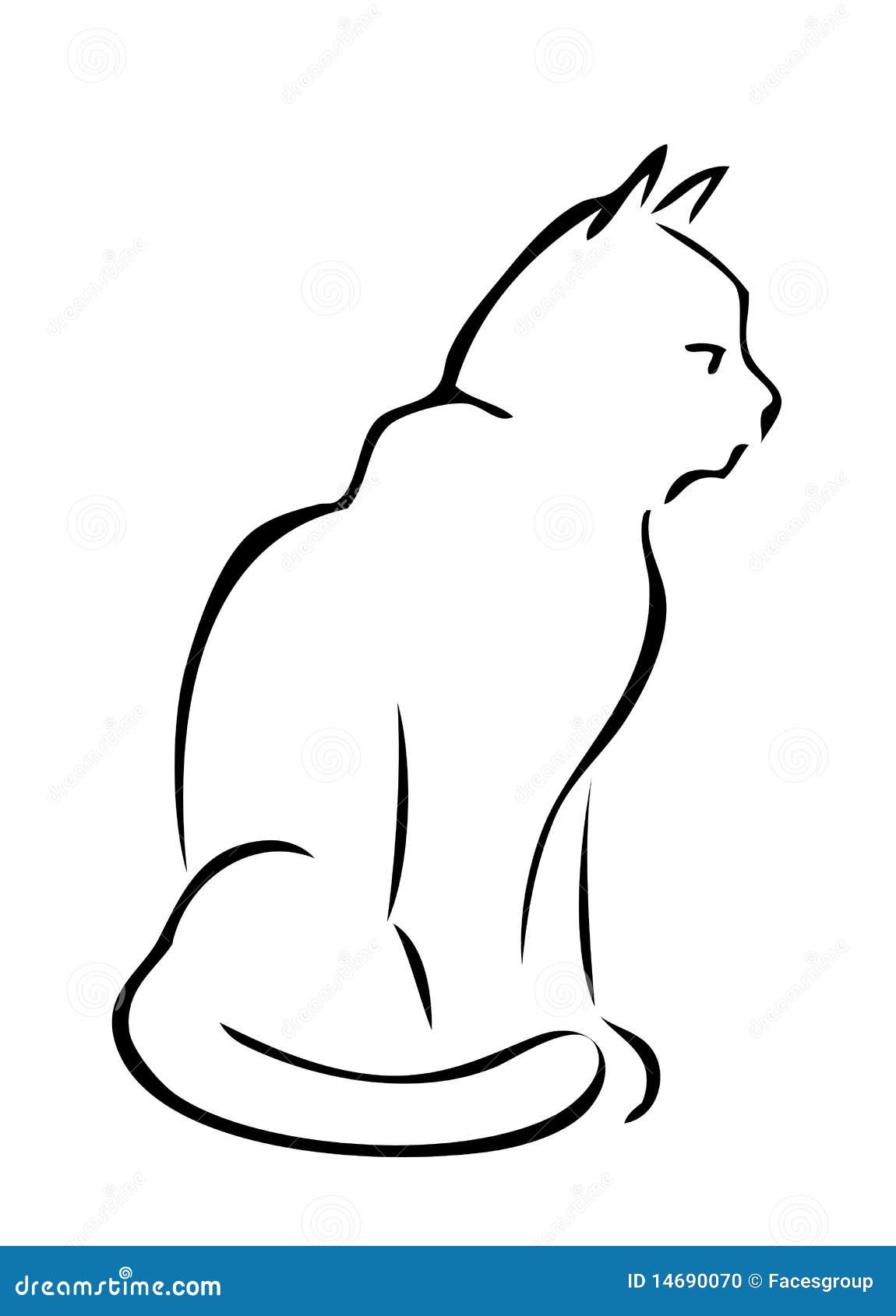 Vecteur Chat De Dessin Au Trait Illustration de Vecteur - Illustration ...