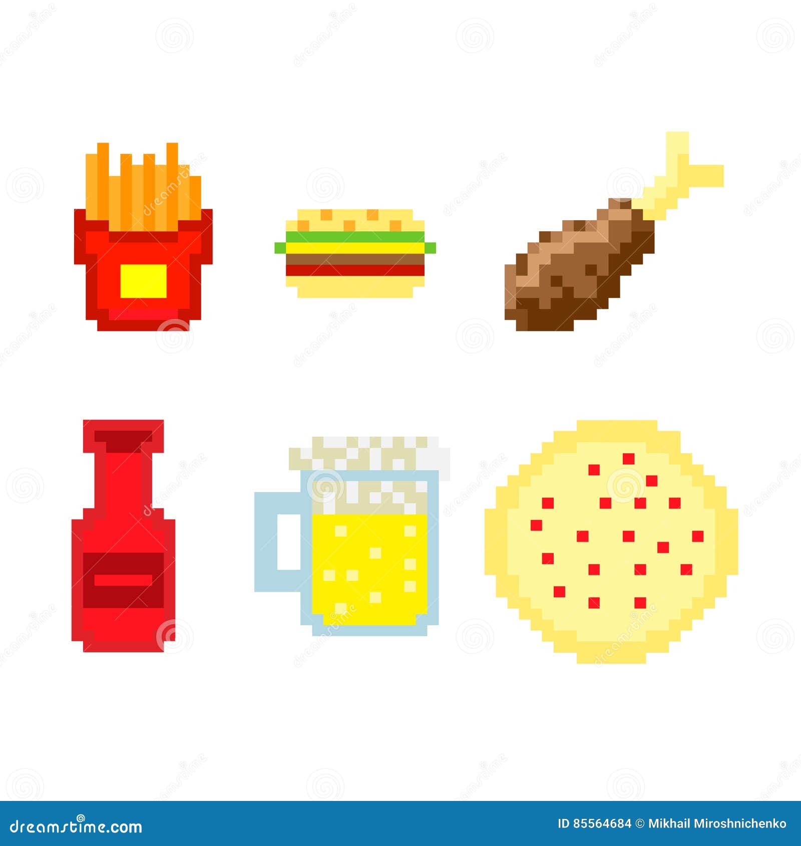 Vecteur D'aliments De Préparation Rapide De Pixel Illustration de ...