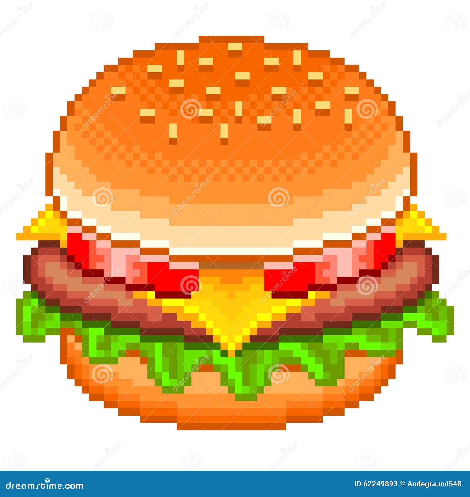 Vecteur D'hamburger De Pixel Illustration de Vecteur - Illustration du ...