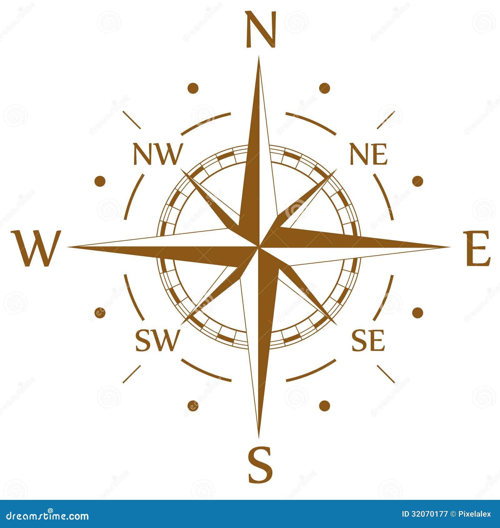 Vecteur De Boussole De Brown Illustration de Vecteur - Illustration du ...