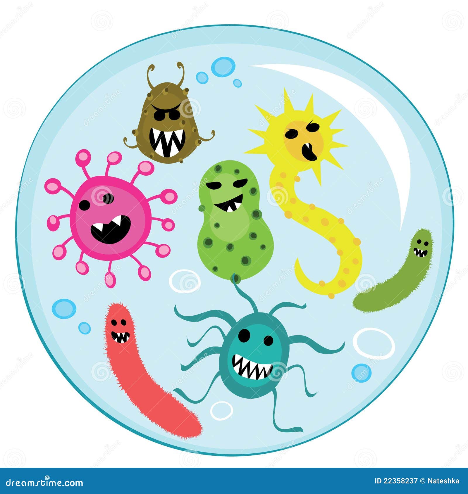 Vecteur De Dessin Animé De Virus Illustration de Vecteur - Illustration ...