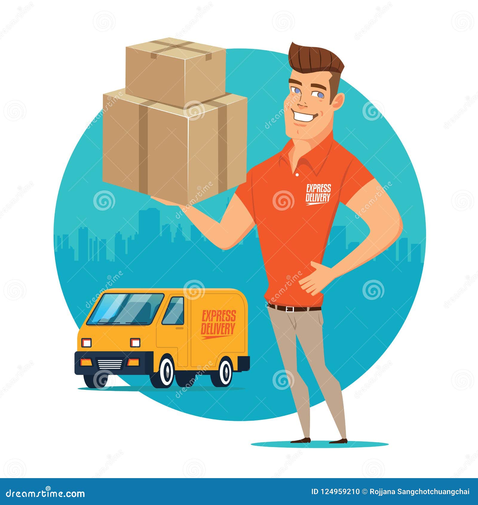 Vecteur de livreur illustration de vecteur. Illustration du livraison ...