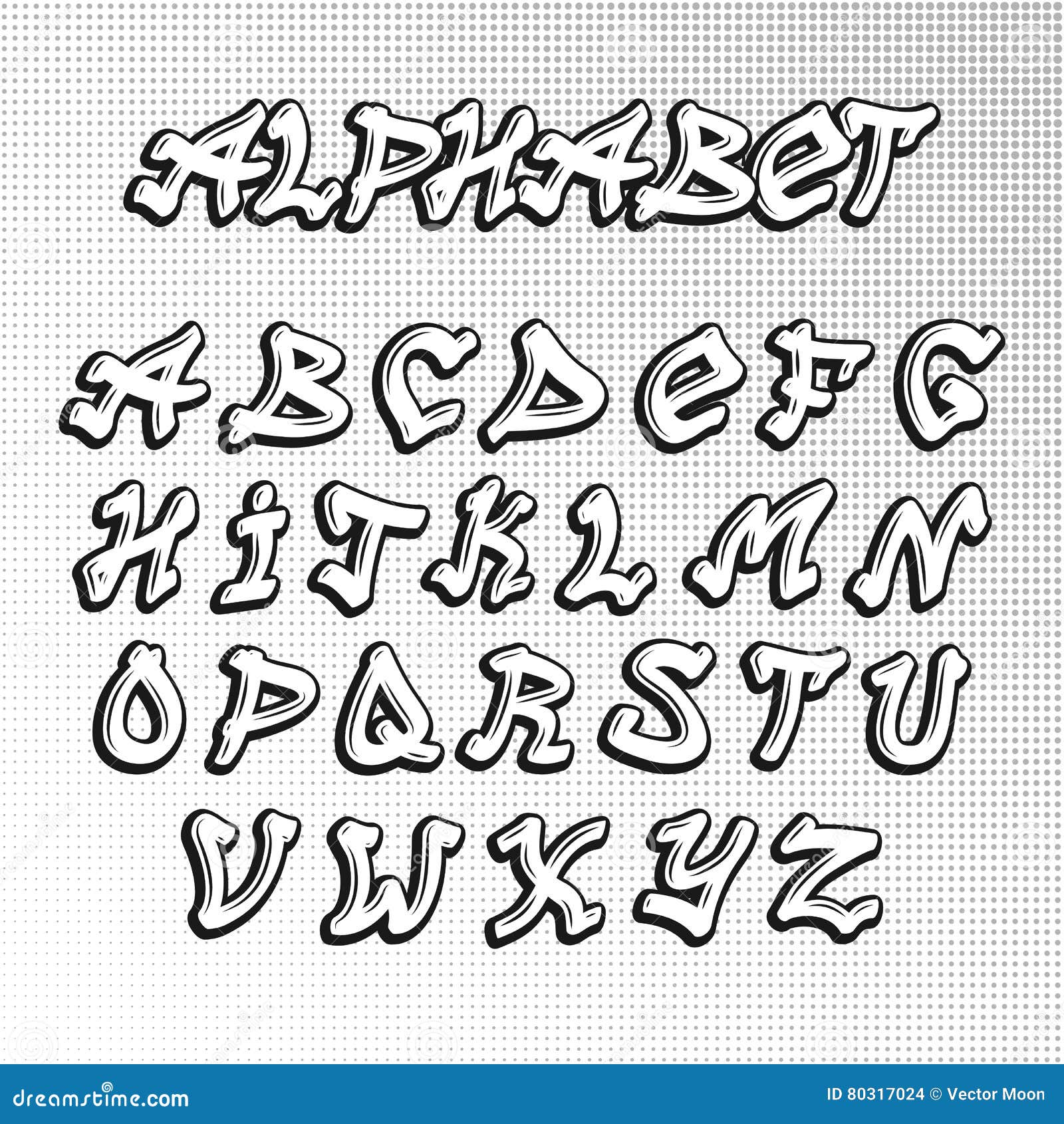Vecteur De Police De Graffiti Illustration de Vecteur - Illustration du ...