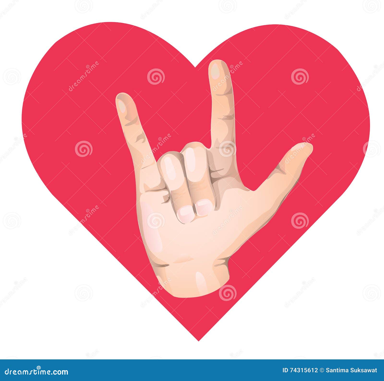 Vecteur De Signe D'amour De Mains Illustration de Vecteur ...