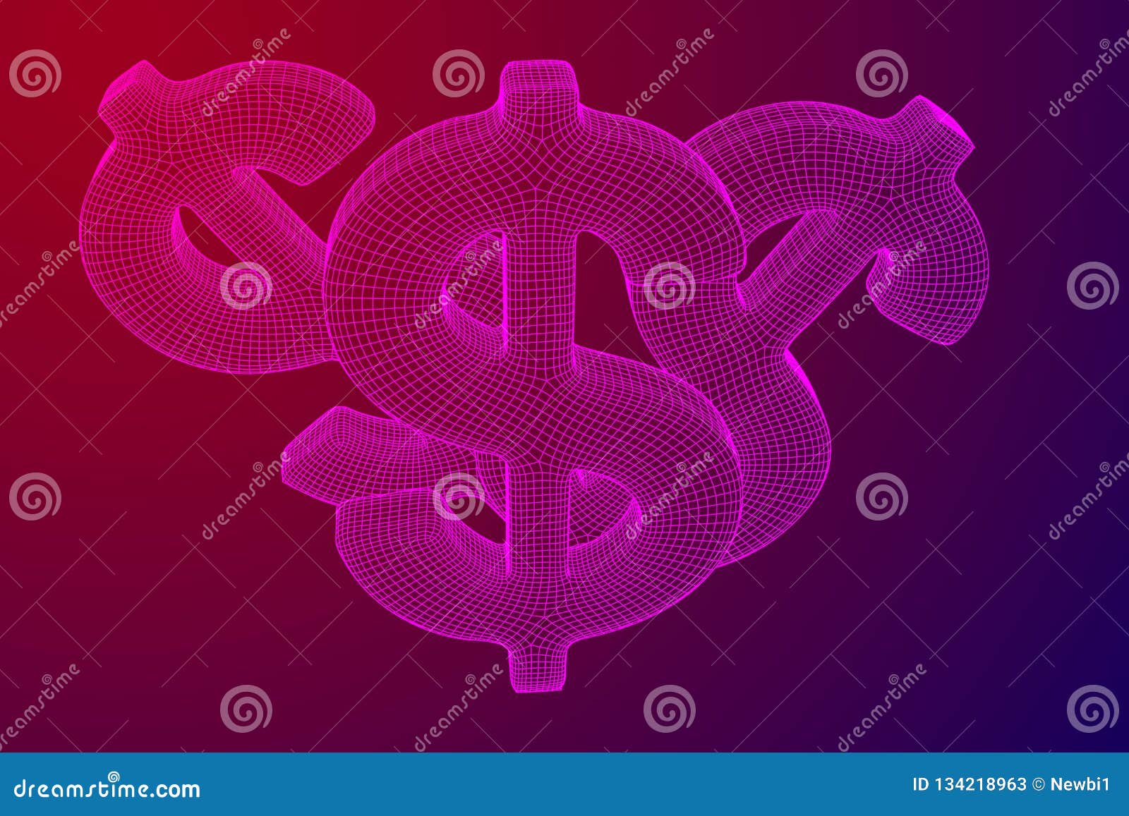 Vecteur De Wireframe De Symbole Dollar Illustration de Vecteur ...