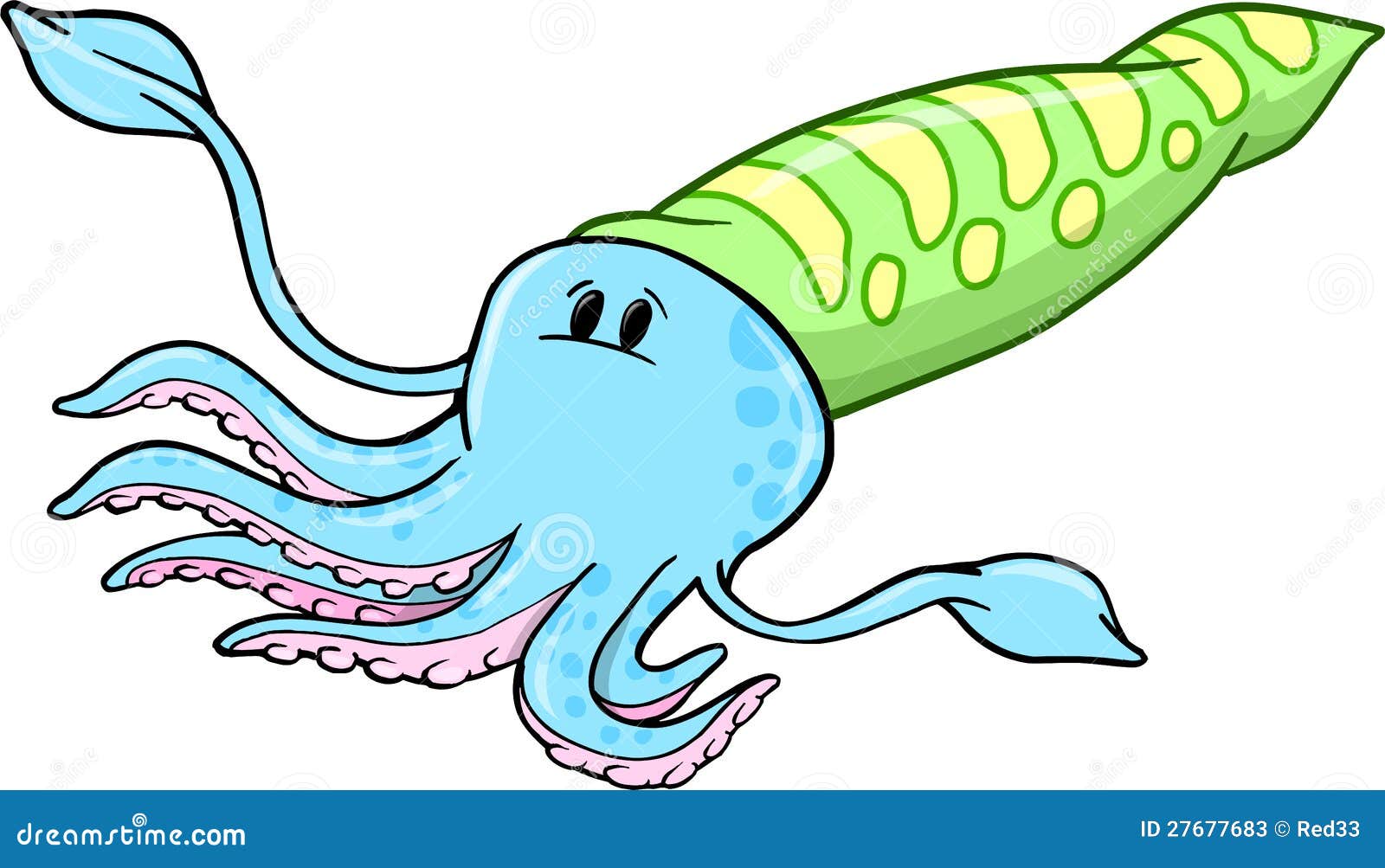 Vecteur Mignon D'animal De Calmar Illustration de Vecteur ...