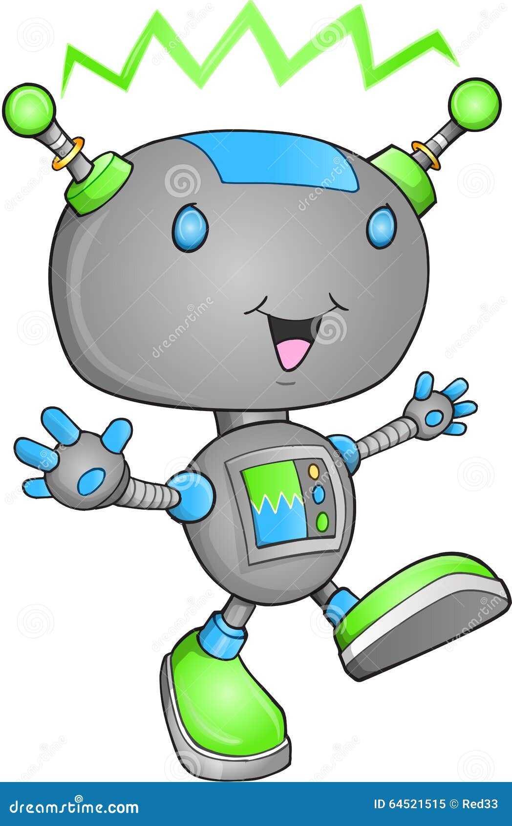 Vecteur mignon de robot illustration stock. Illustration du ...