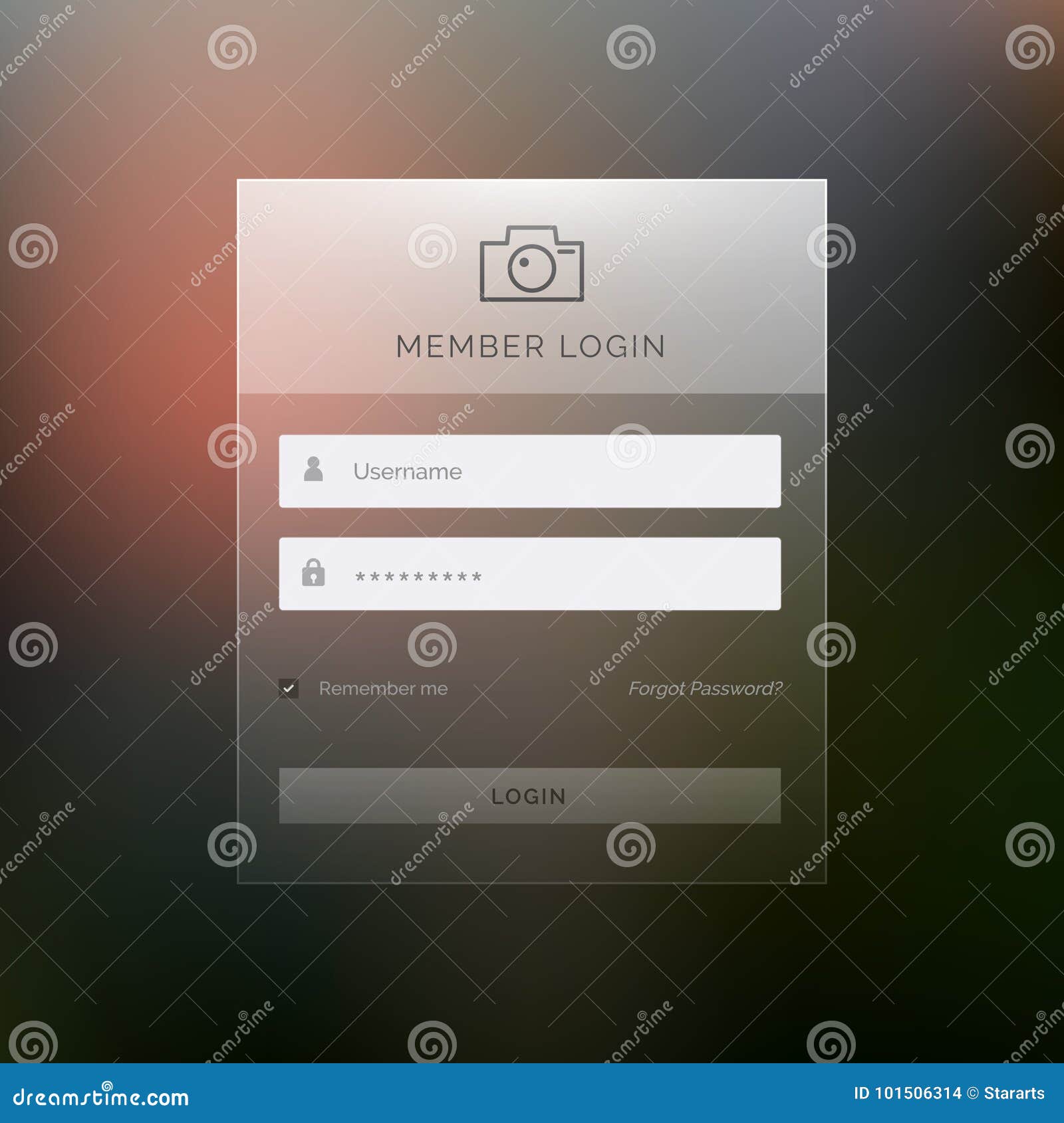 Vecteur Moderne De Conception D'ui De Forme De Calibre De Login ...