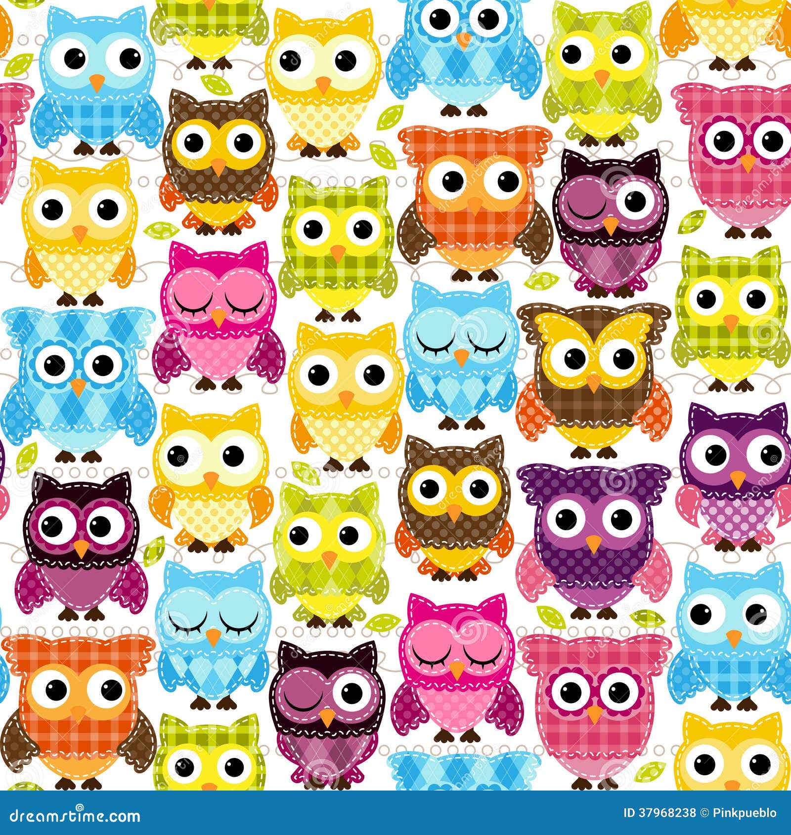 Vecteur Owl Background Pattern Sans Couture Et De Tileable Illustration ...