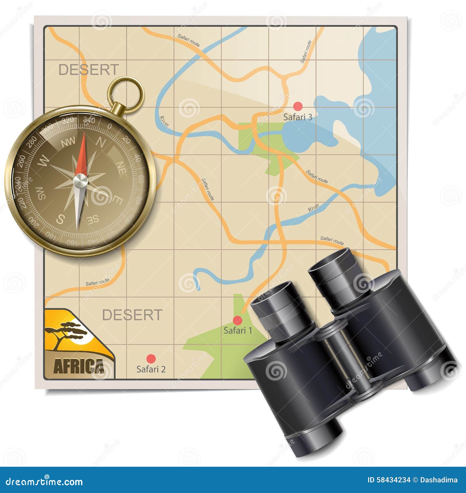 Vecteur Safari Map illustration de vecteur. Illustration du découverte ...
