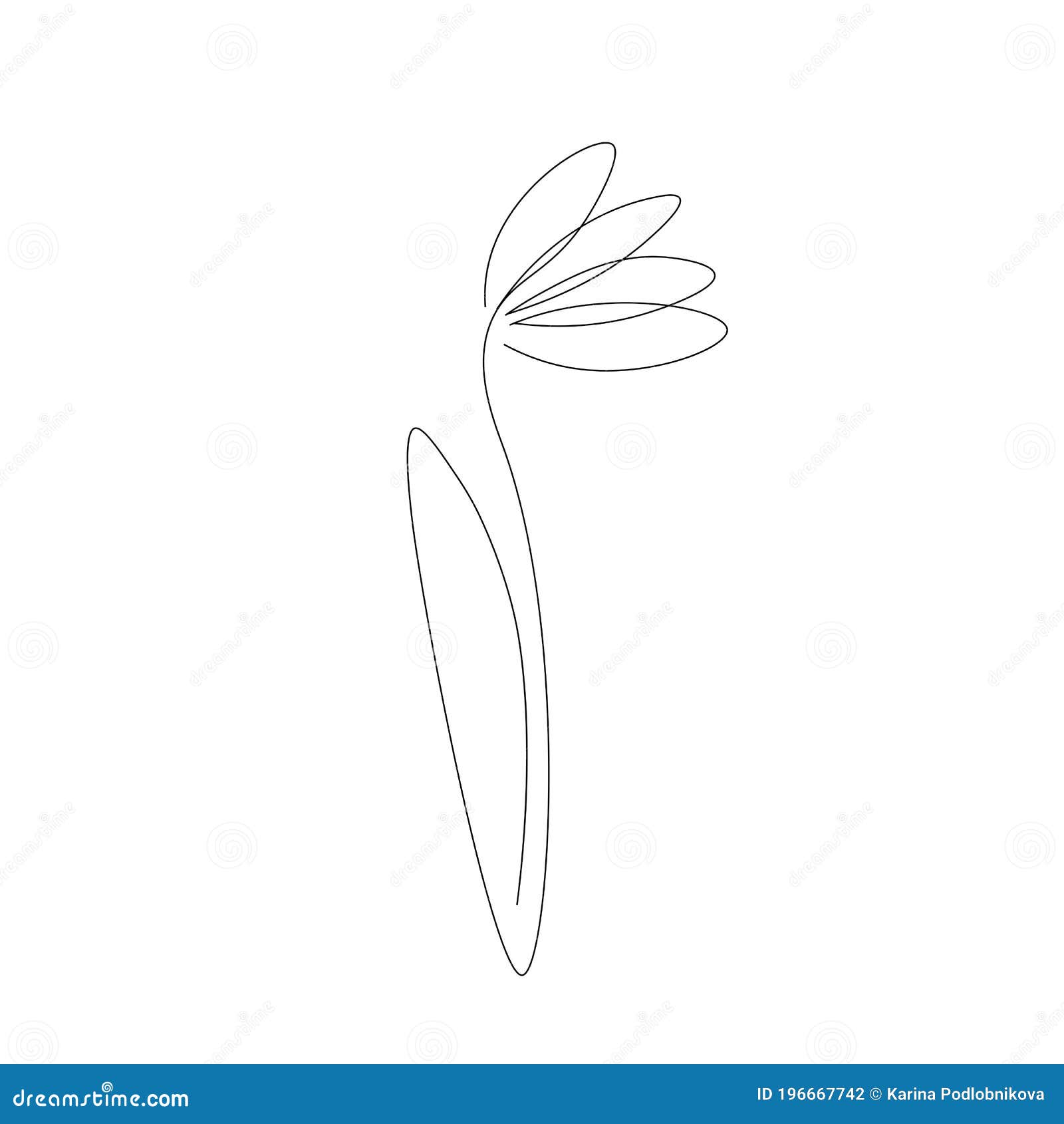 Vecteur Une Fleur De Dessin Au Trait Illustration Stock - Illustration ...
