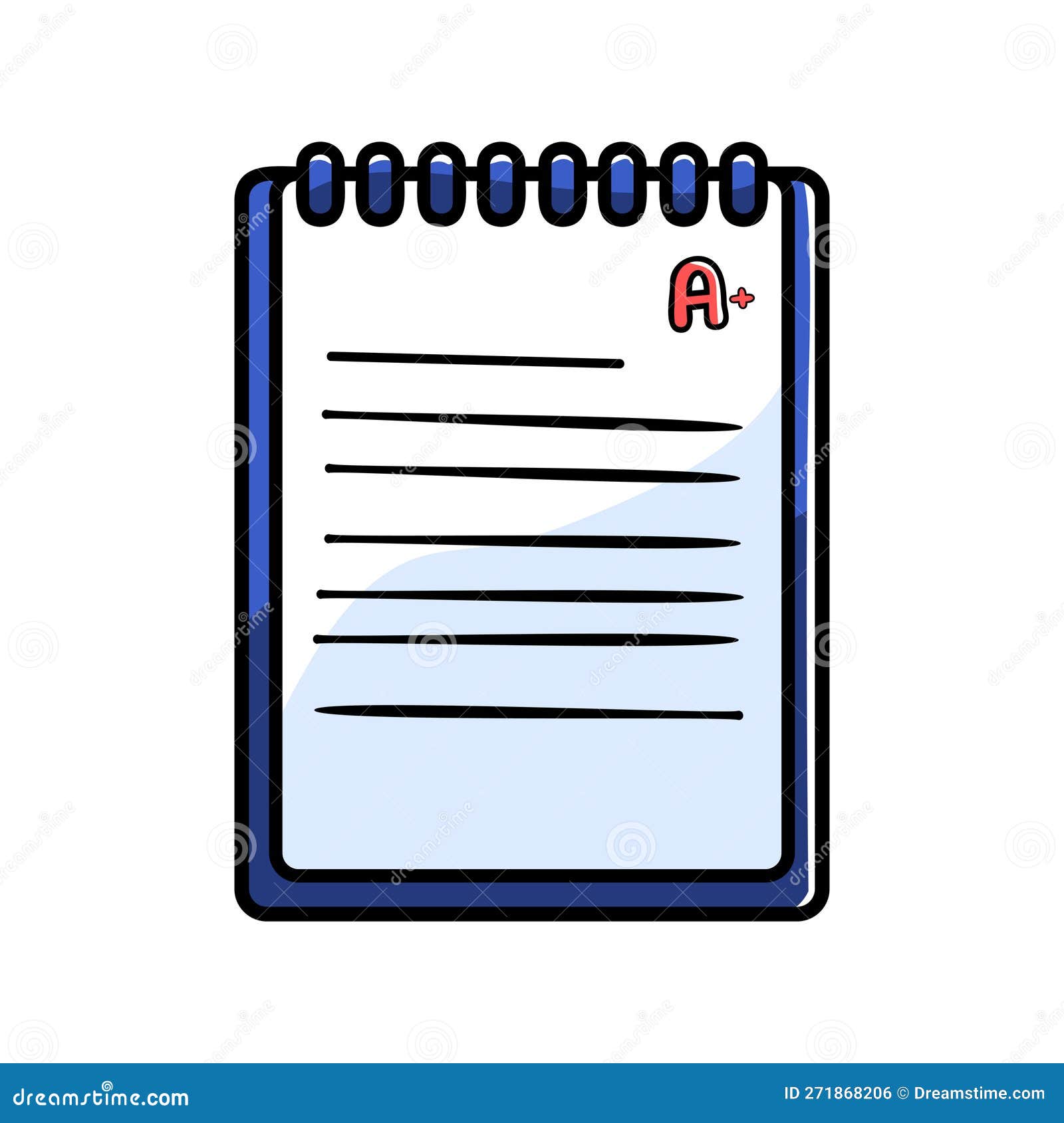 Vectio Cartoon Notepad School Illustration Icon Isolated Stock Vector ...