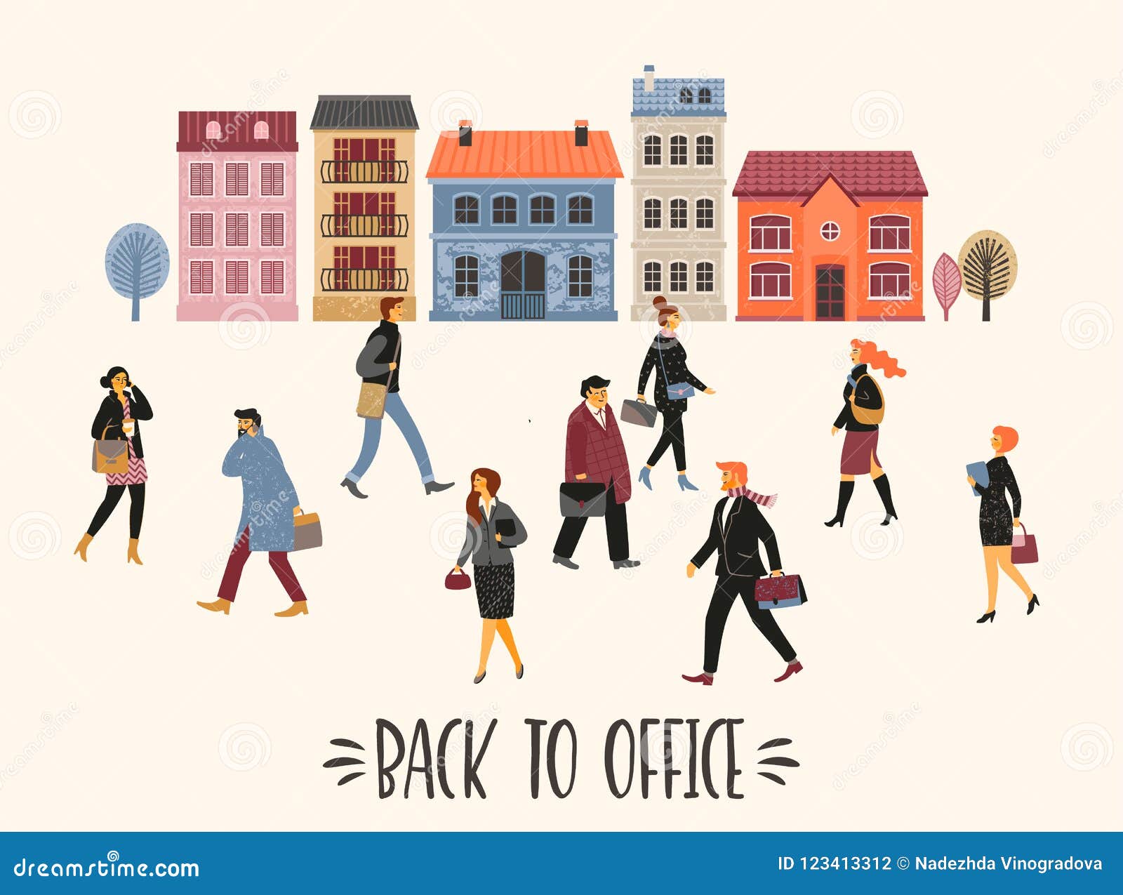 Vectior Illustration of People Going To Work Stock Vector ...