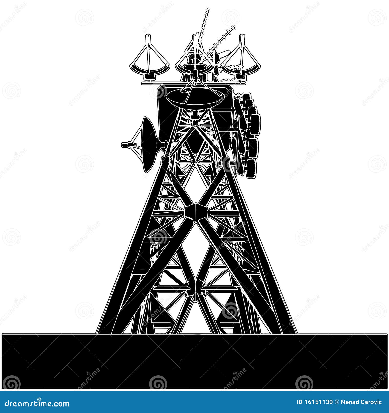 Vector 02 Telecommunicatie Van De Toren Vector Illustratie ...