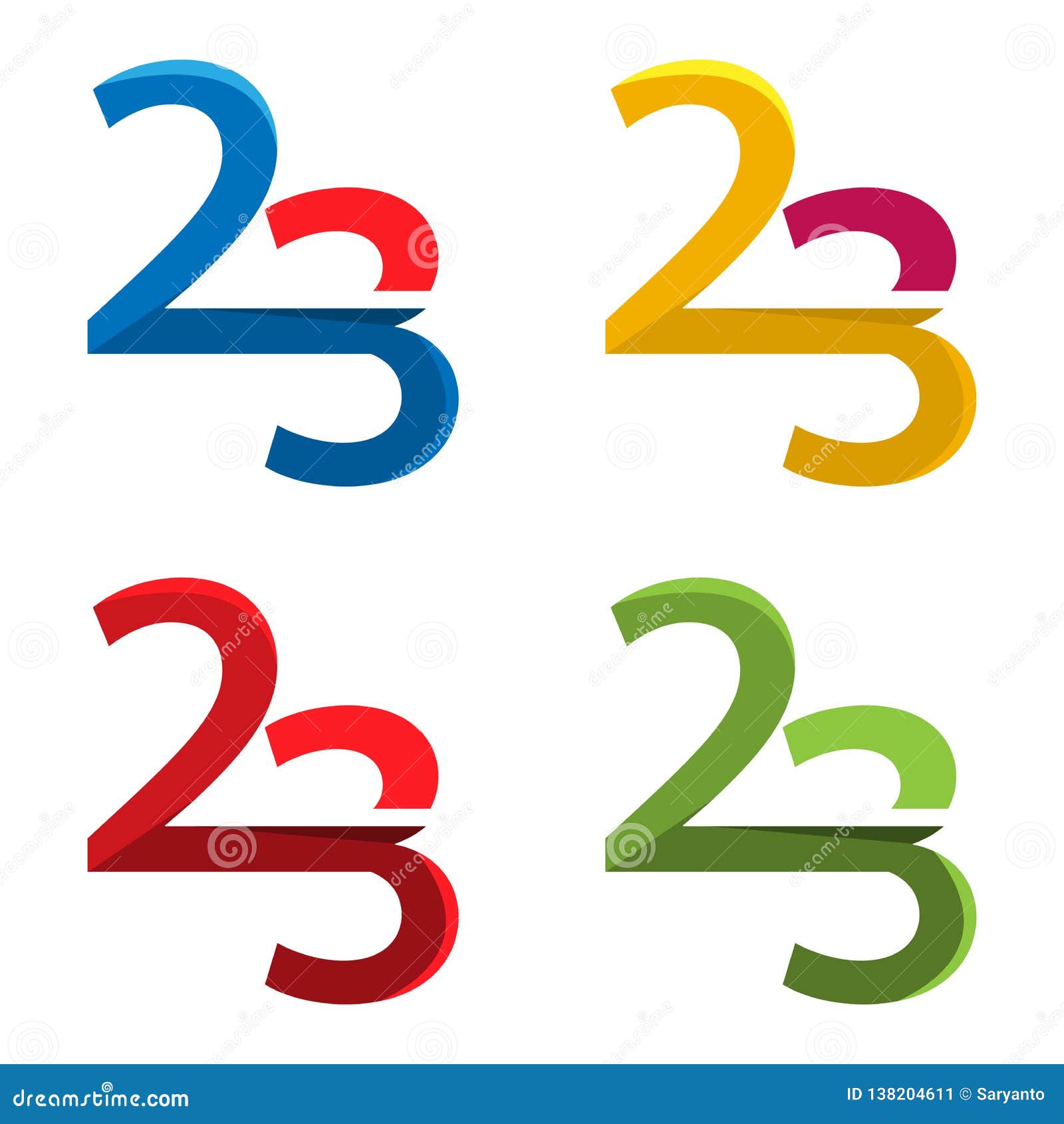 23 Stock Icon, Number 99. Flat Design Stock Vector - Illustration of ...