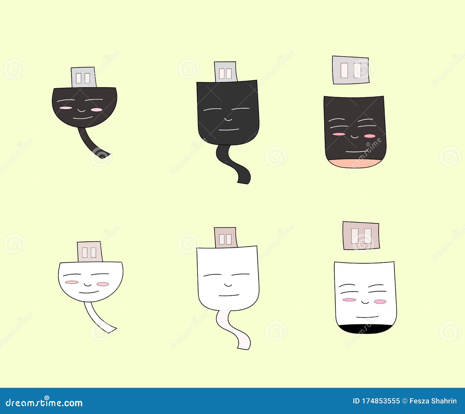 Usb Animation Special Hand Draw Free Vector Stock Vector - Illustration ...