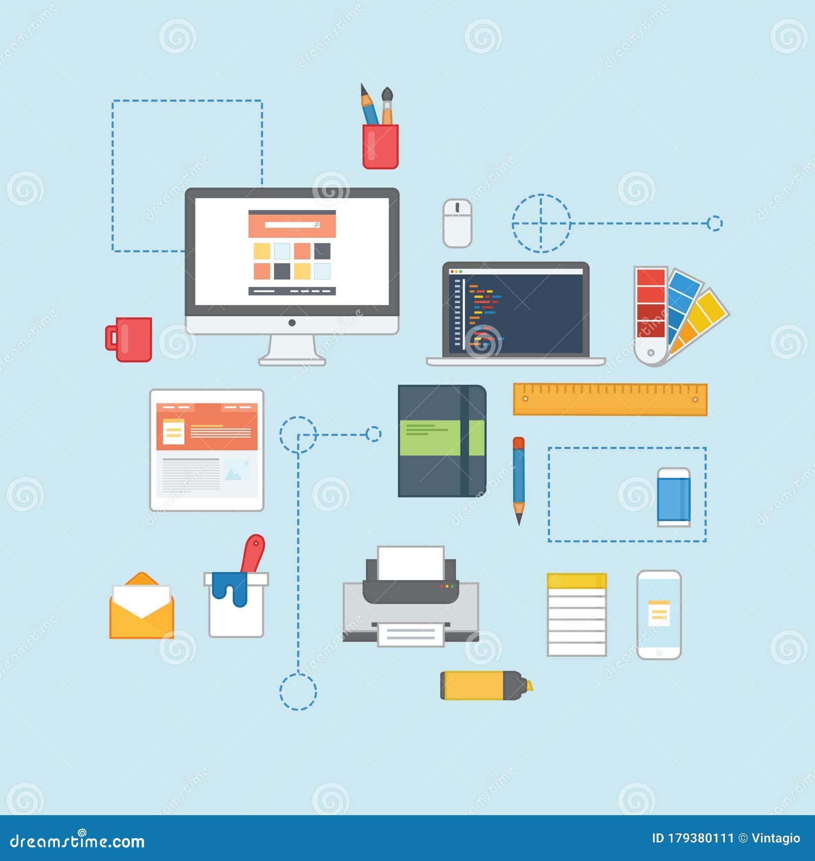 Designer Stuff stock vector. Illustration of layout - 179380111