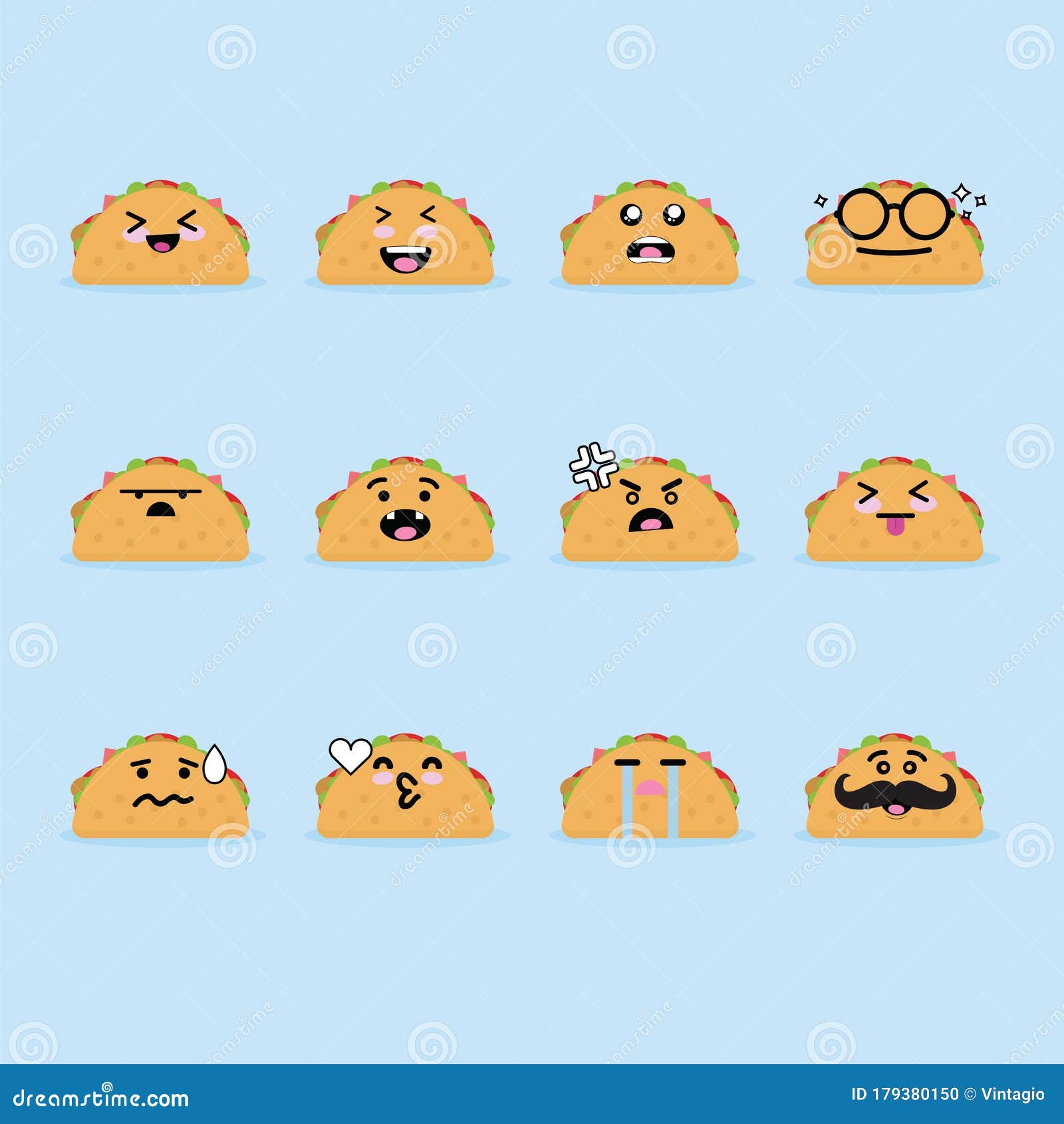 Smile Face taco stock vector. Illustration of face, feeling - 179380150