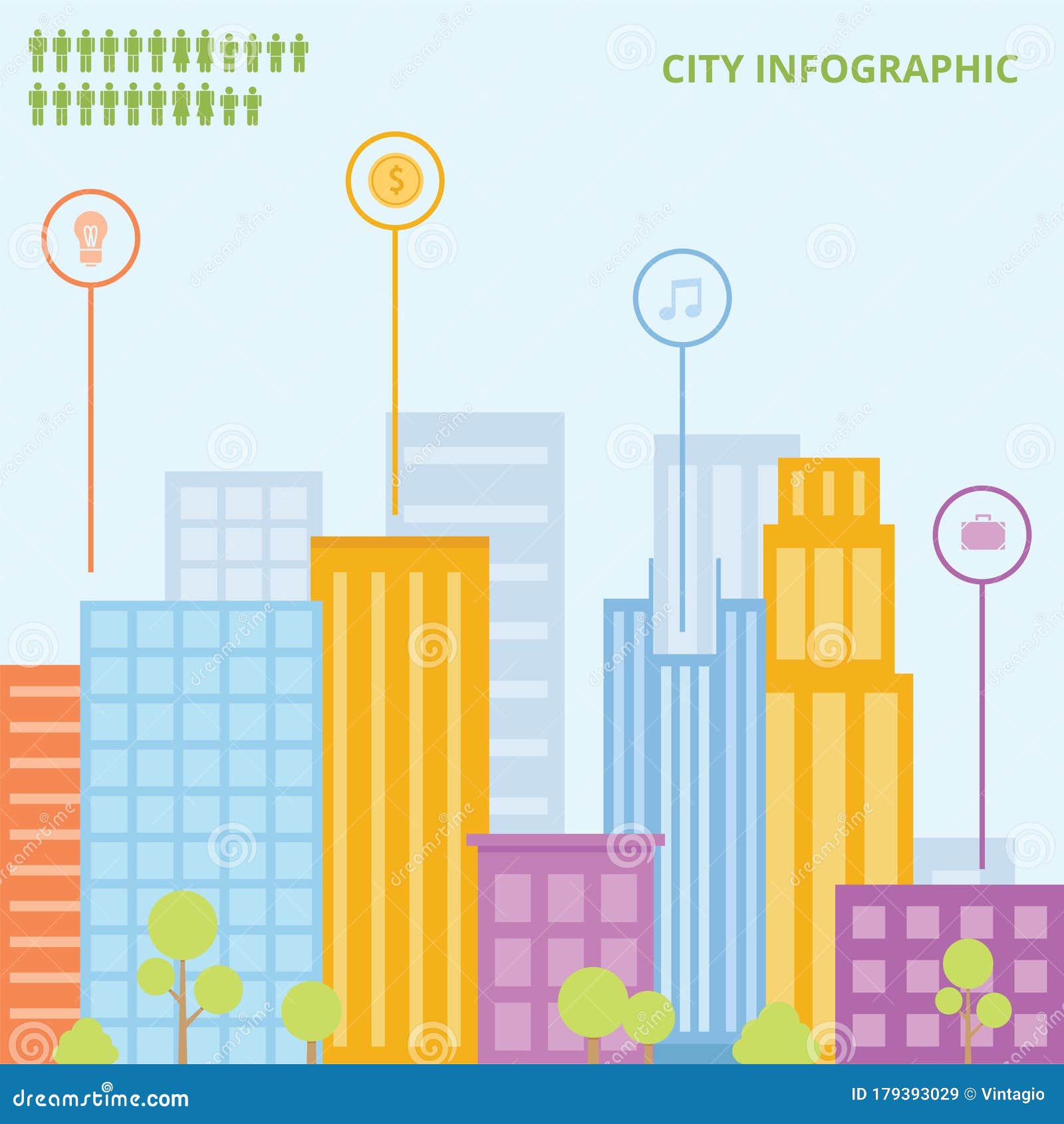 Infographic City stock vector. Illustration of skyscraper - 179393029