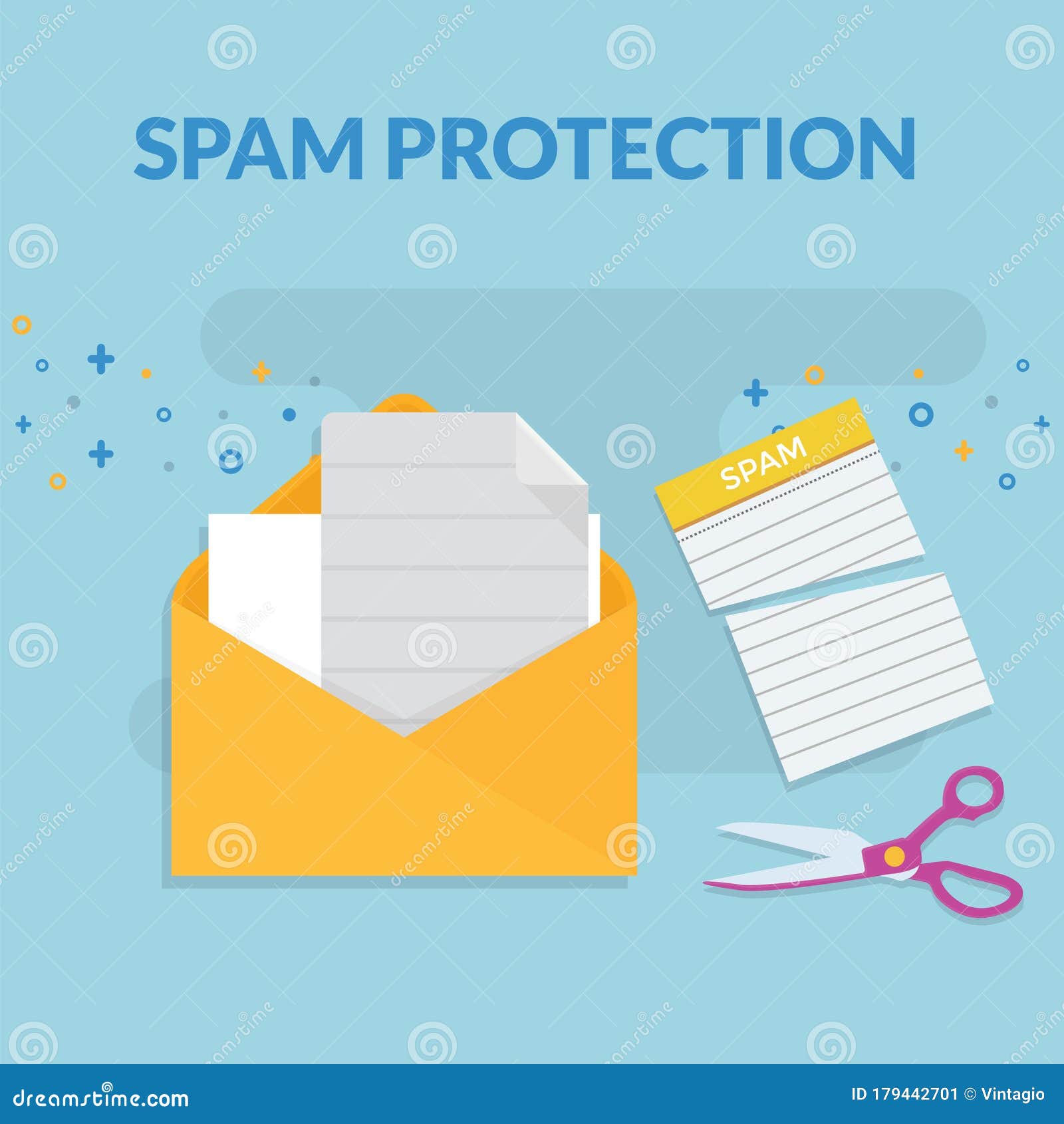 Spam Protection Concept stock vector. Illustration of security - 179442701