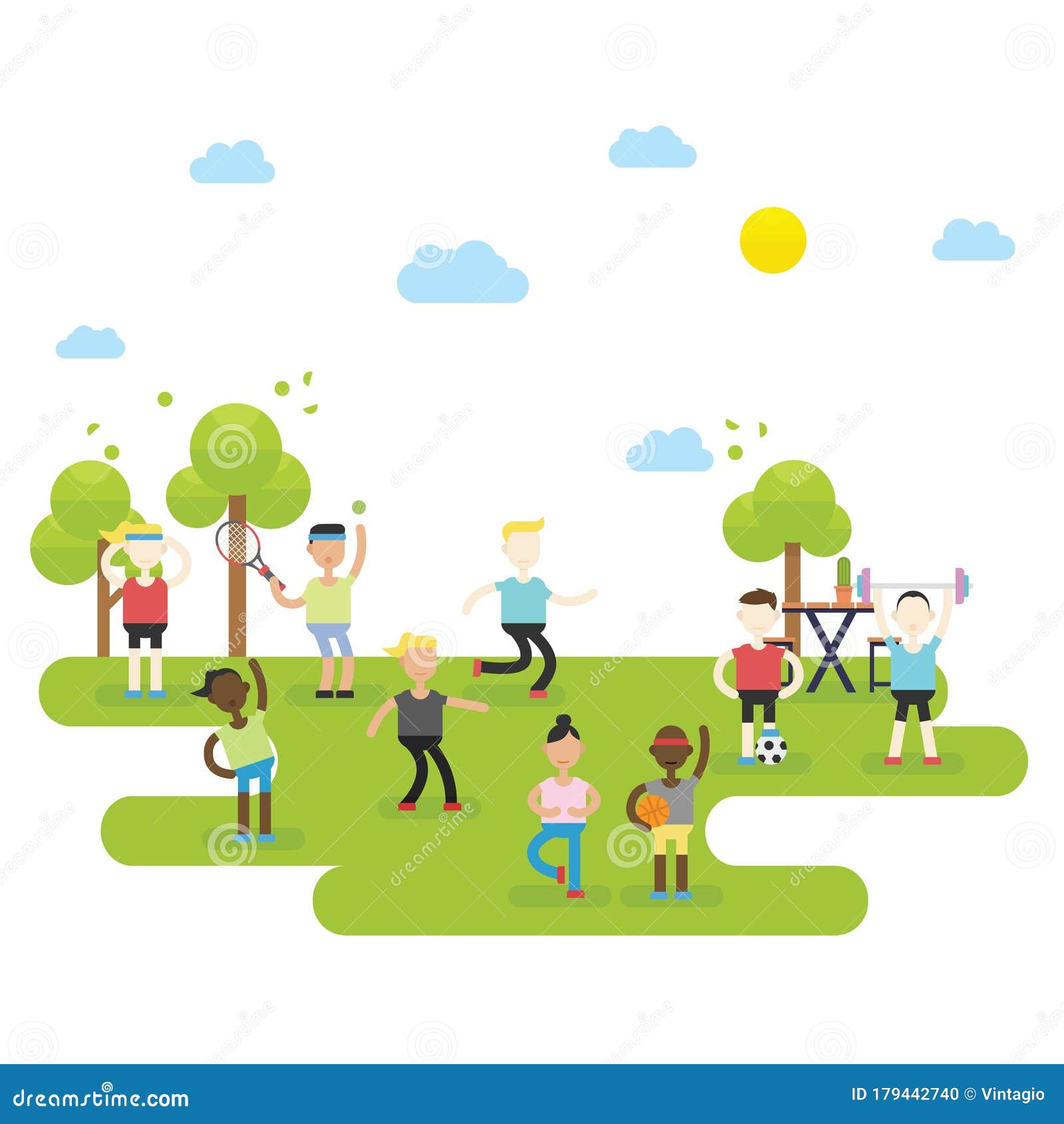 Park Activity stock vector. Illustration of cloud, chair - 179442740
