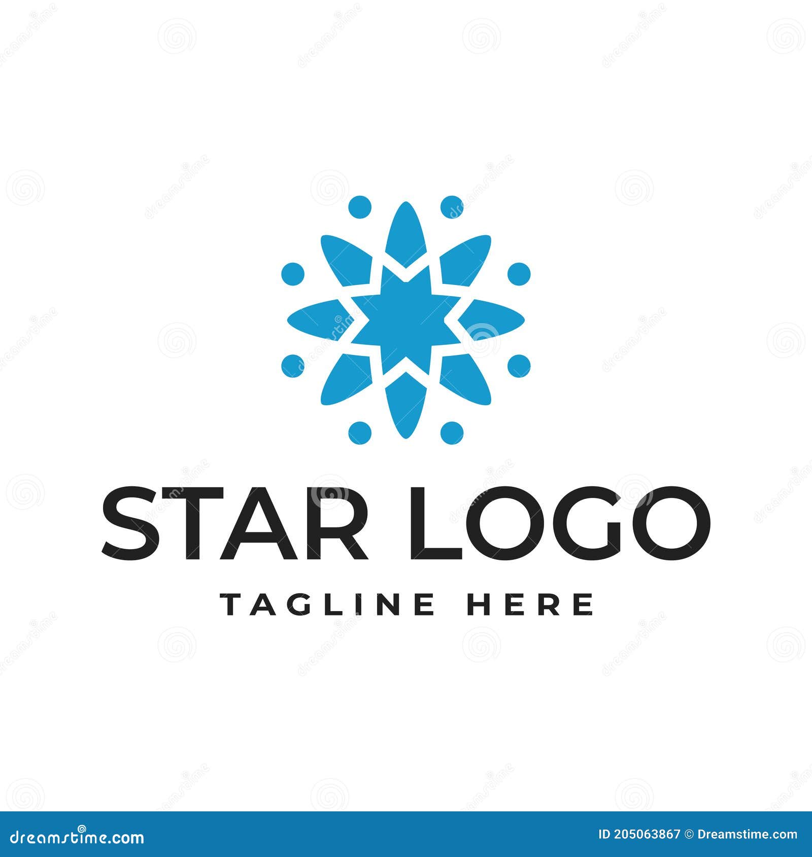 Star Logo Design with Outline Style. Outer Space Vector. Stock ...