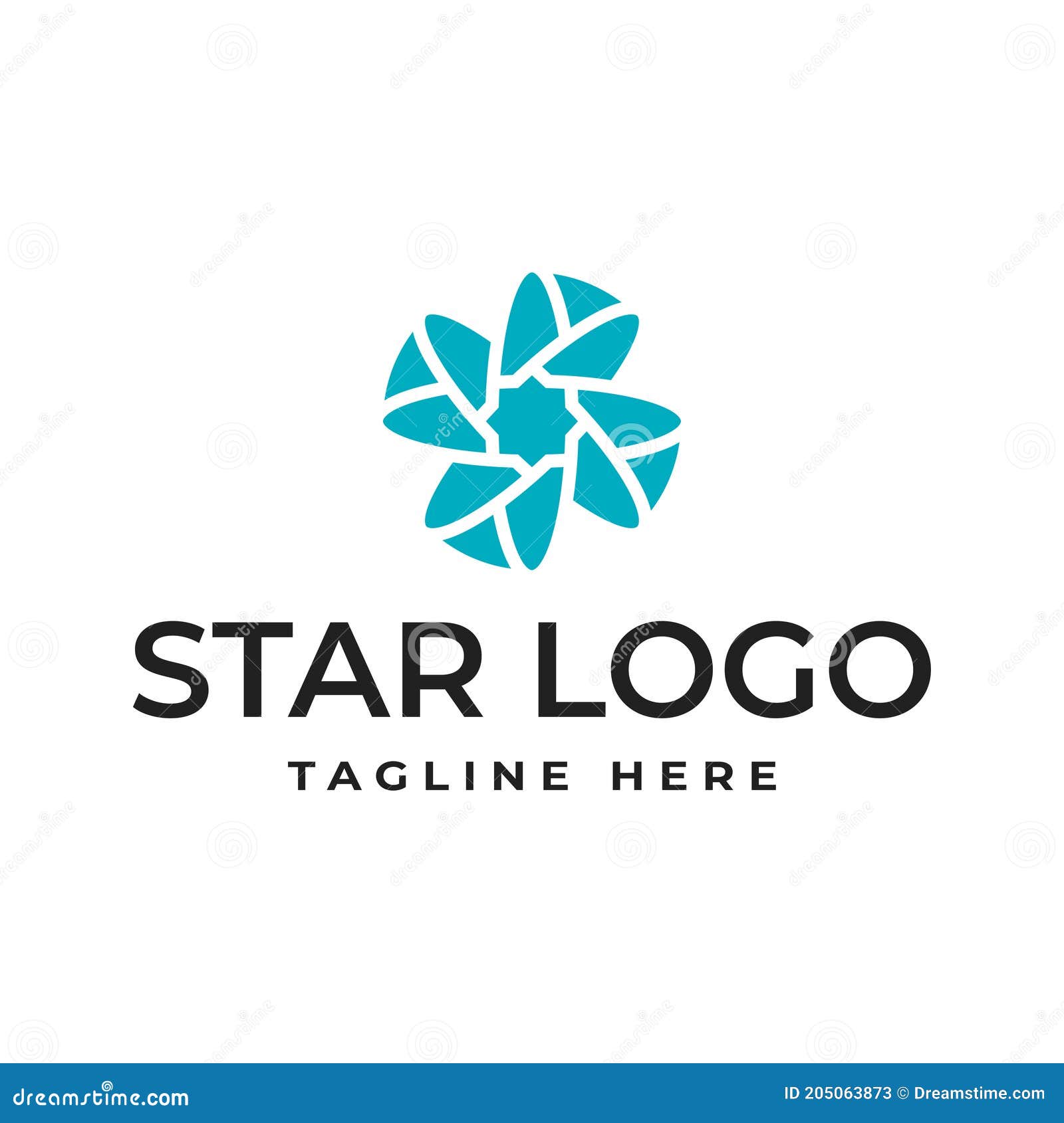 Star Logo Design with Outline Style. Outer Space Vector. Stock ...