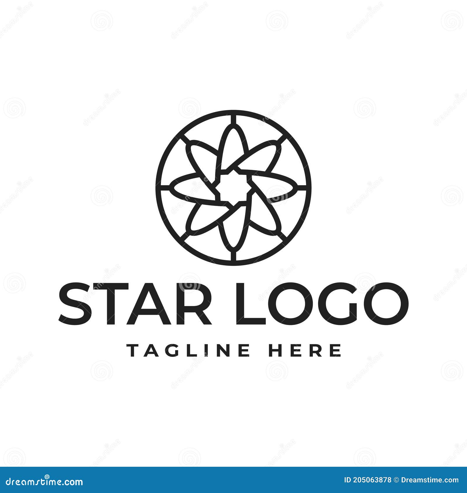 Star Logo Design with Outline Style. Outer Space Vector. Stock ...