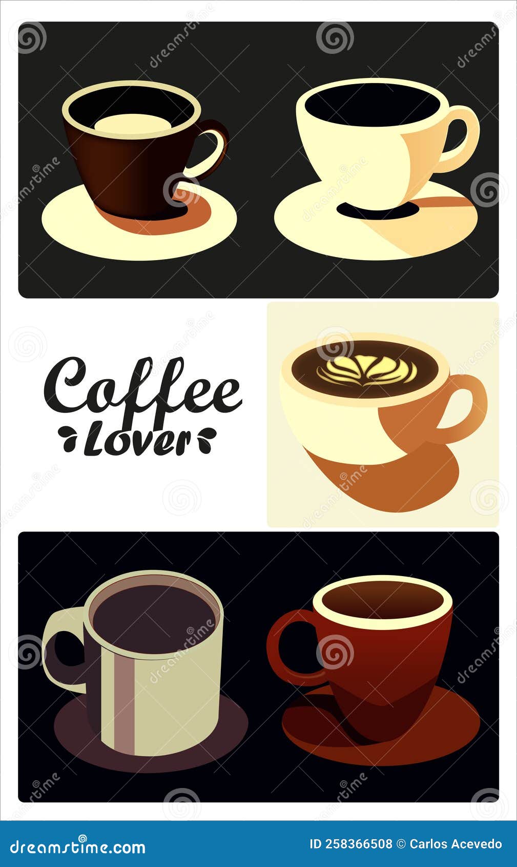 Coffee Lovers sign stock illustration. Illustration of moustache ...
