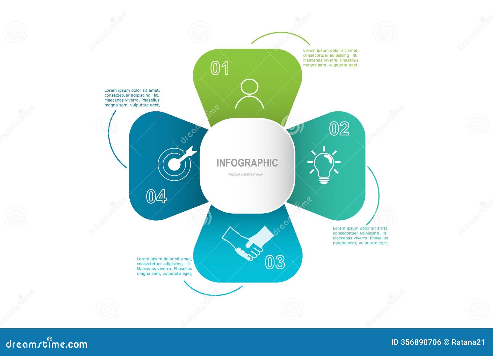 Business Concept , 4 Steps, Multicolor Shape ,design , Diagram, Annual ...