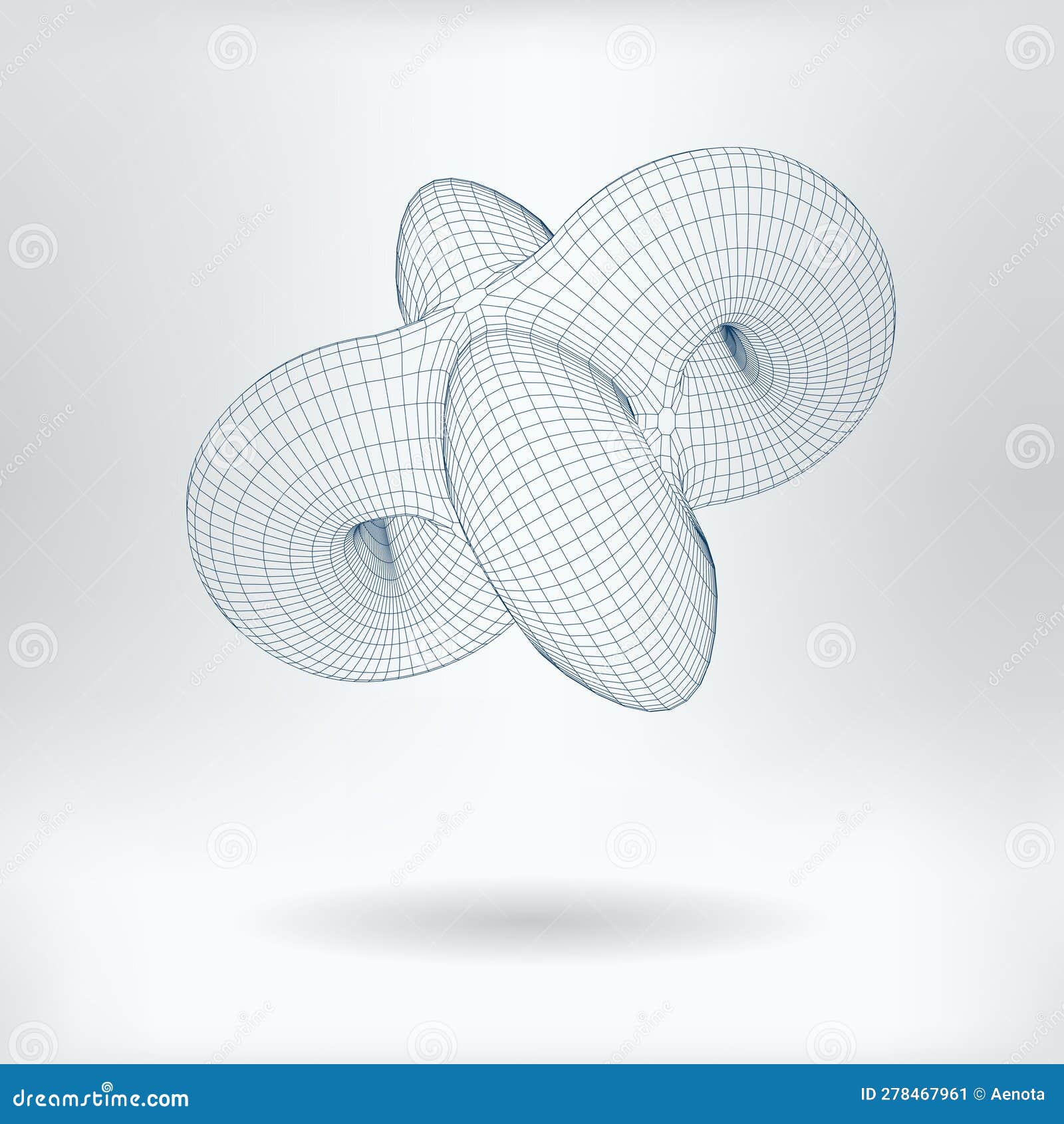 Vector 3D Model Non Euclidean Geometric Concept Icon Stock Vector ...